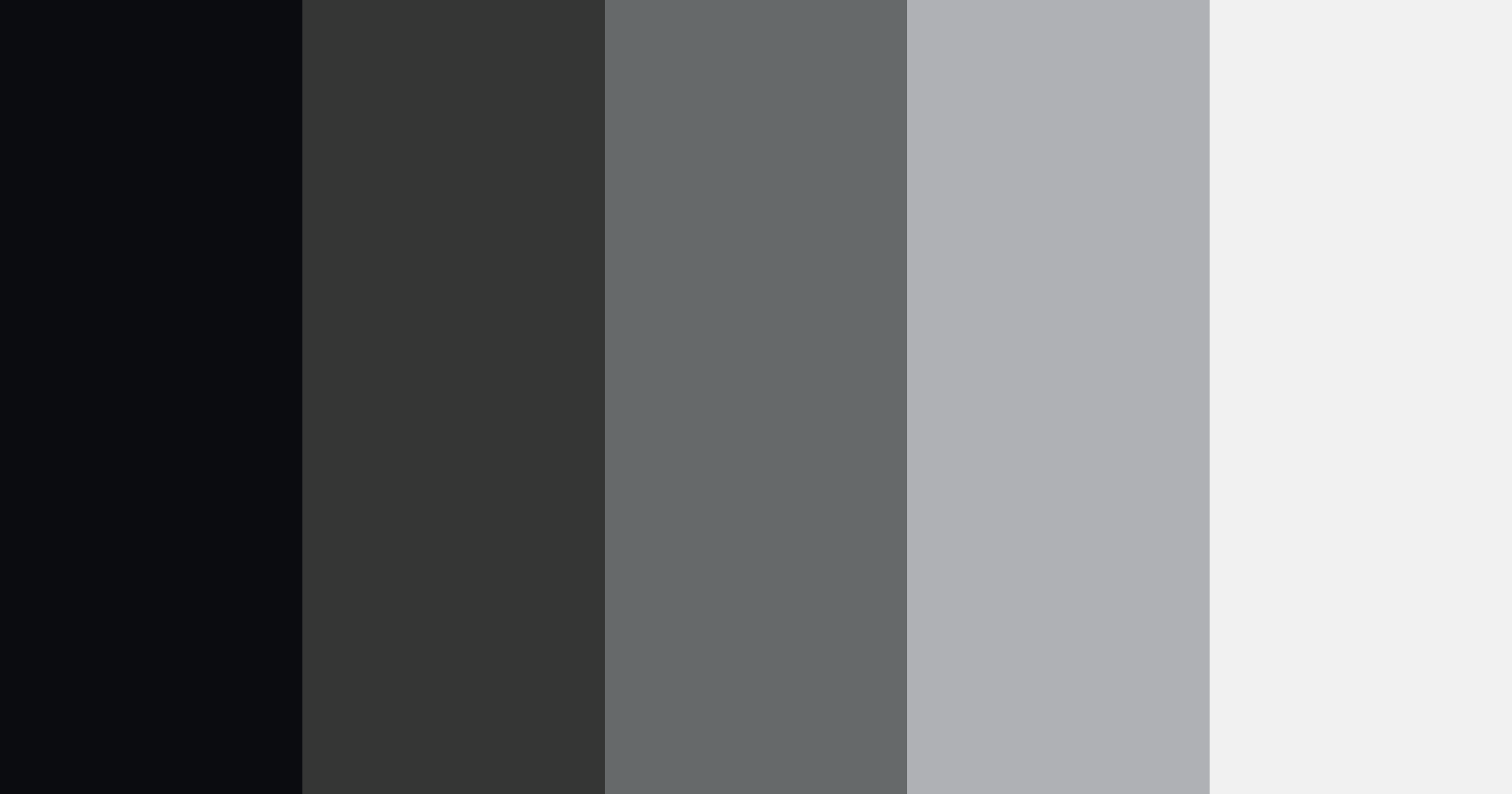 Color Palette generated based on #0B0C10, #353635, #66696A, #AFB1B5 ...