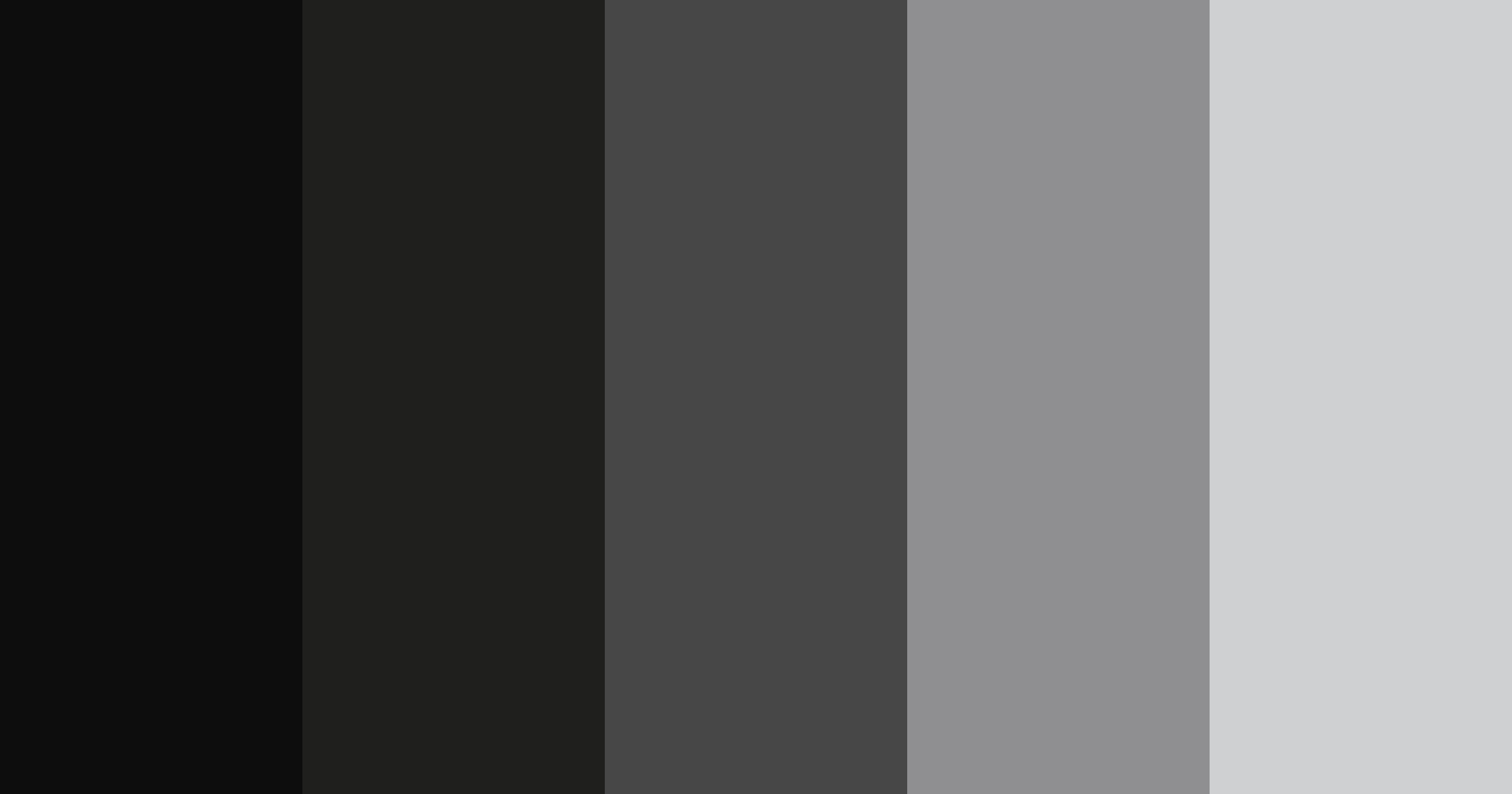 Color Palette generated based on #0D0D0D, #1F1F1E, #474747, #8F8F91 ...