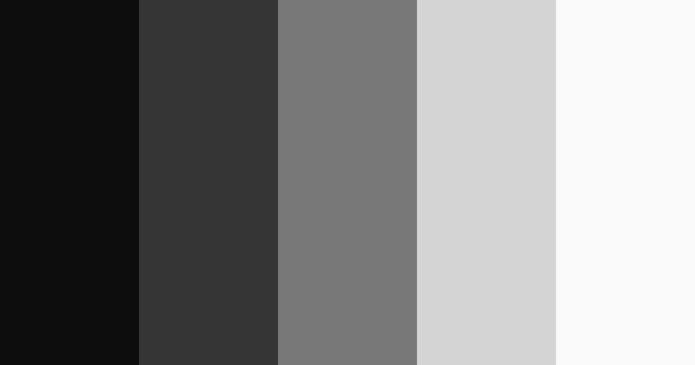 Color Palette generated based on #0D0D0D, #353535, #787878, #D4D4D4 ...