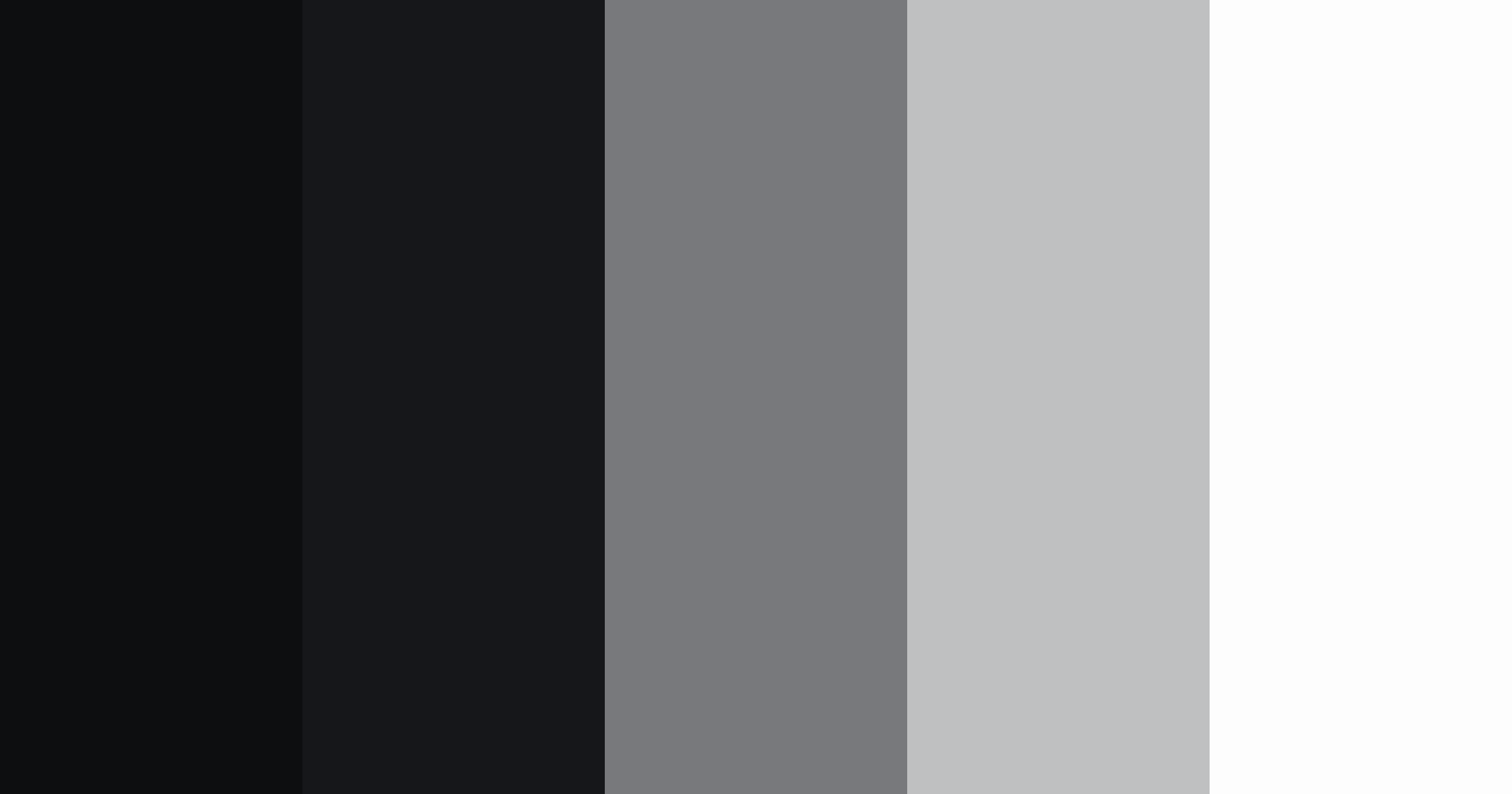 Color Palette generated based on #0D0E10, #16171A, #78797C, #BFC0C1 ...