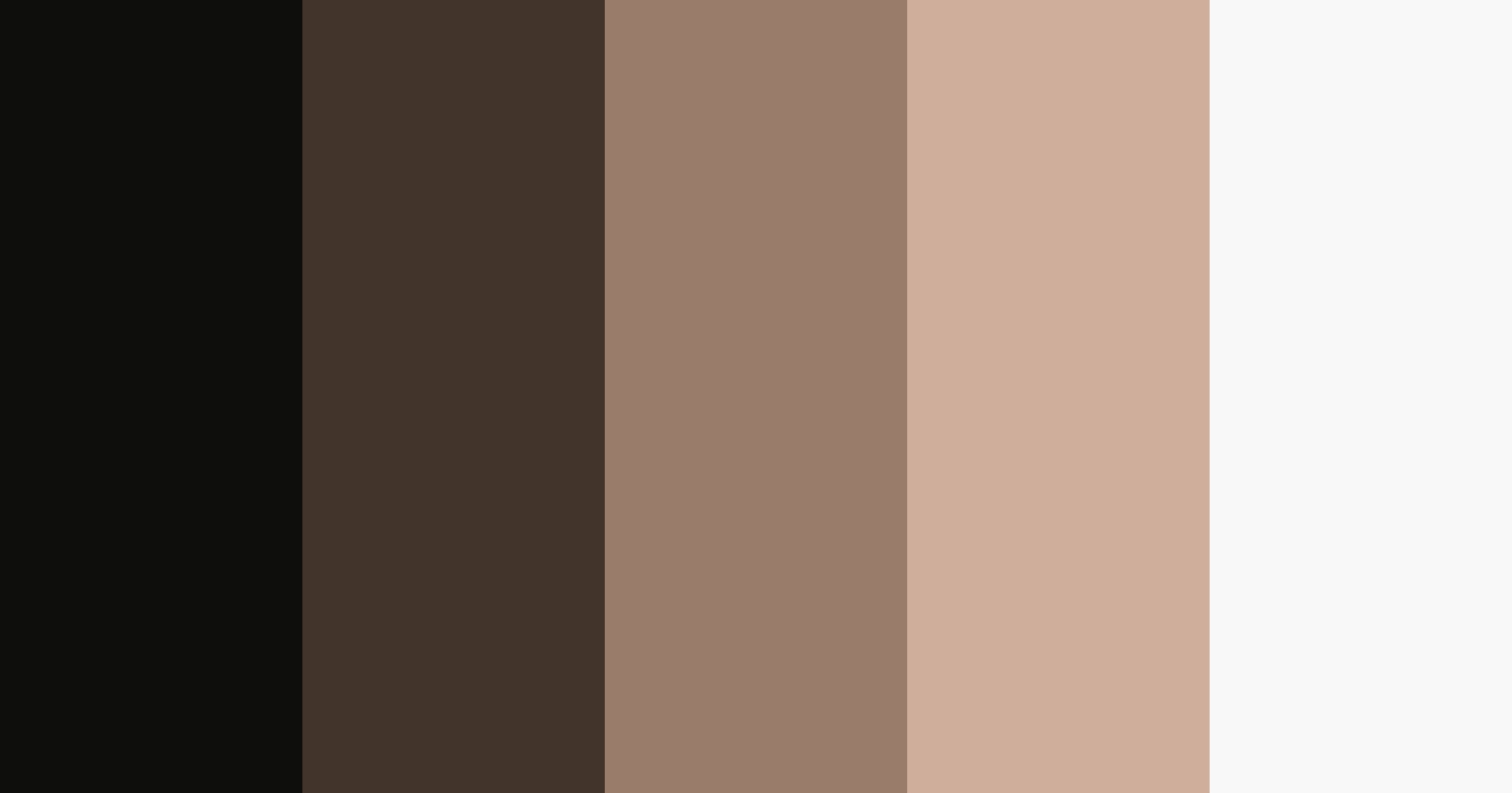 Color Palette Generated Based On 0e0e0d 43342b 9a7c6b Cfae9c