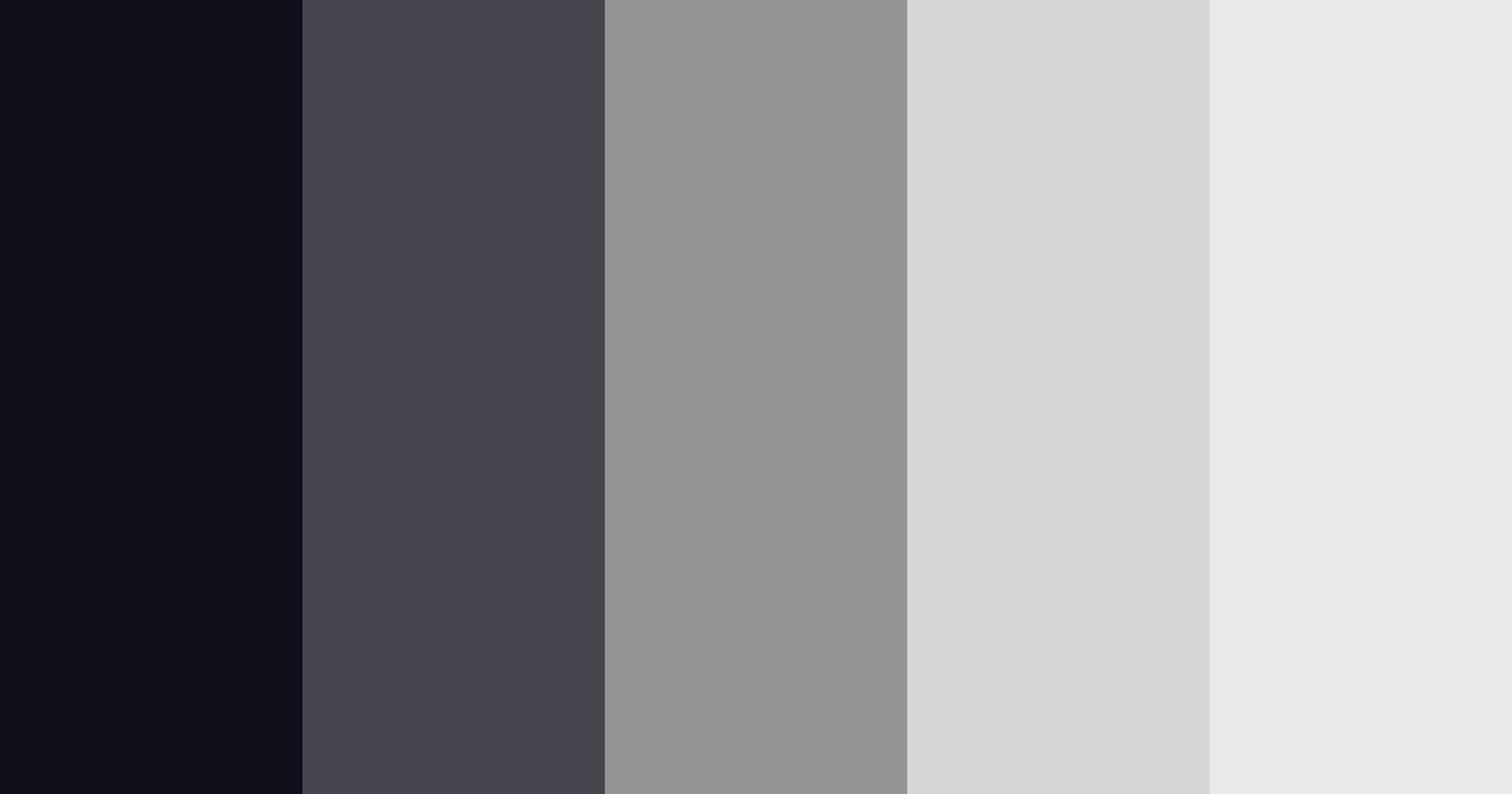 Color Palette generated based on #0E0F18, #454550, #959493, #D5D6D6 ...