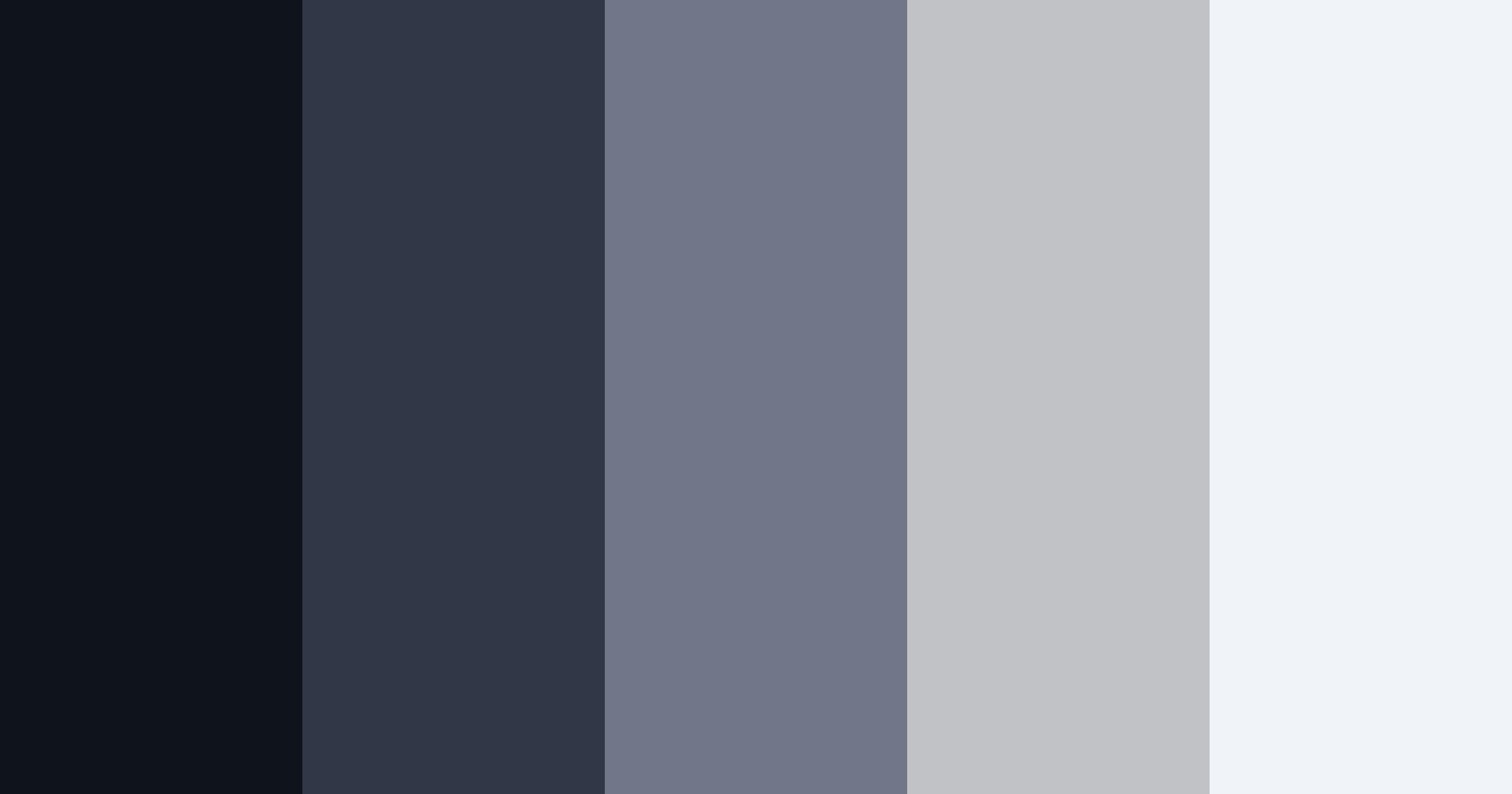 Color Palette generated based on #0F131C, #313747, #717689, #C0C2C6 ...
