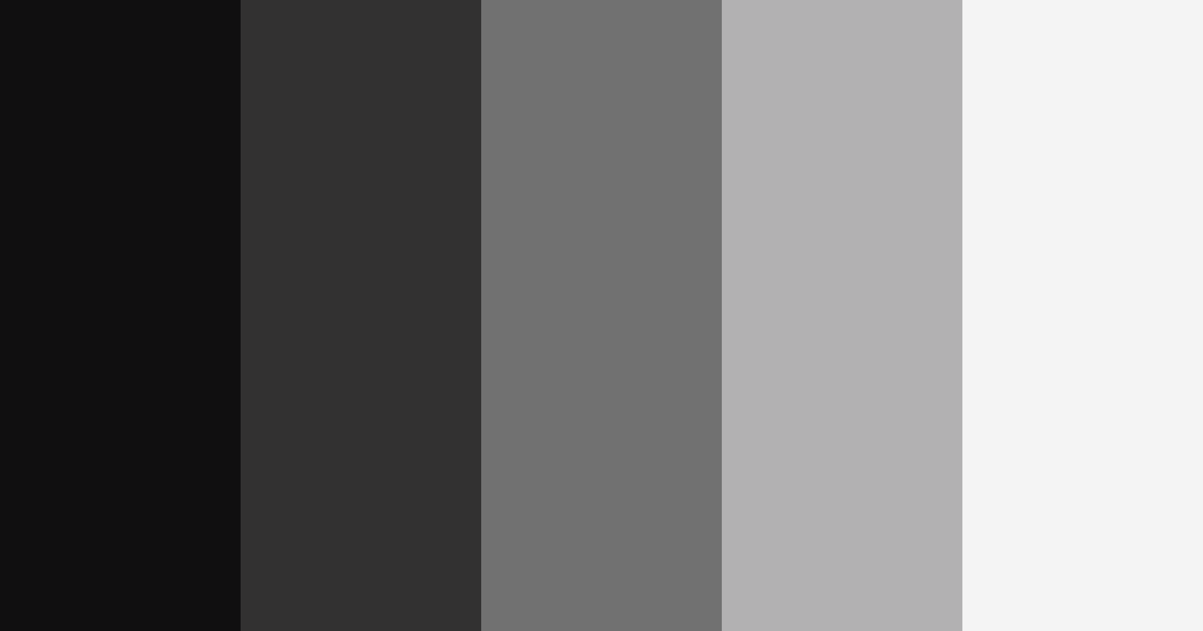 Color Palette generated based on #100F10, #323131, #717171, #B2B1B2 ...