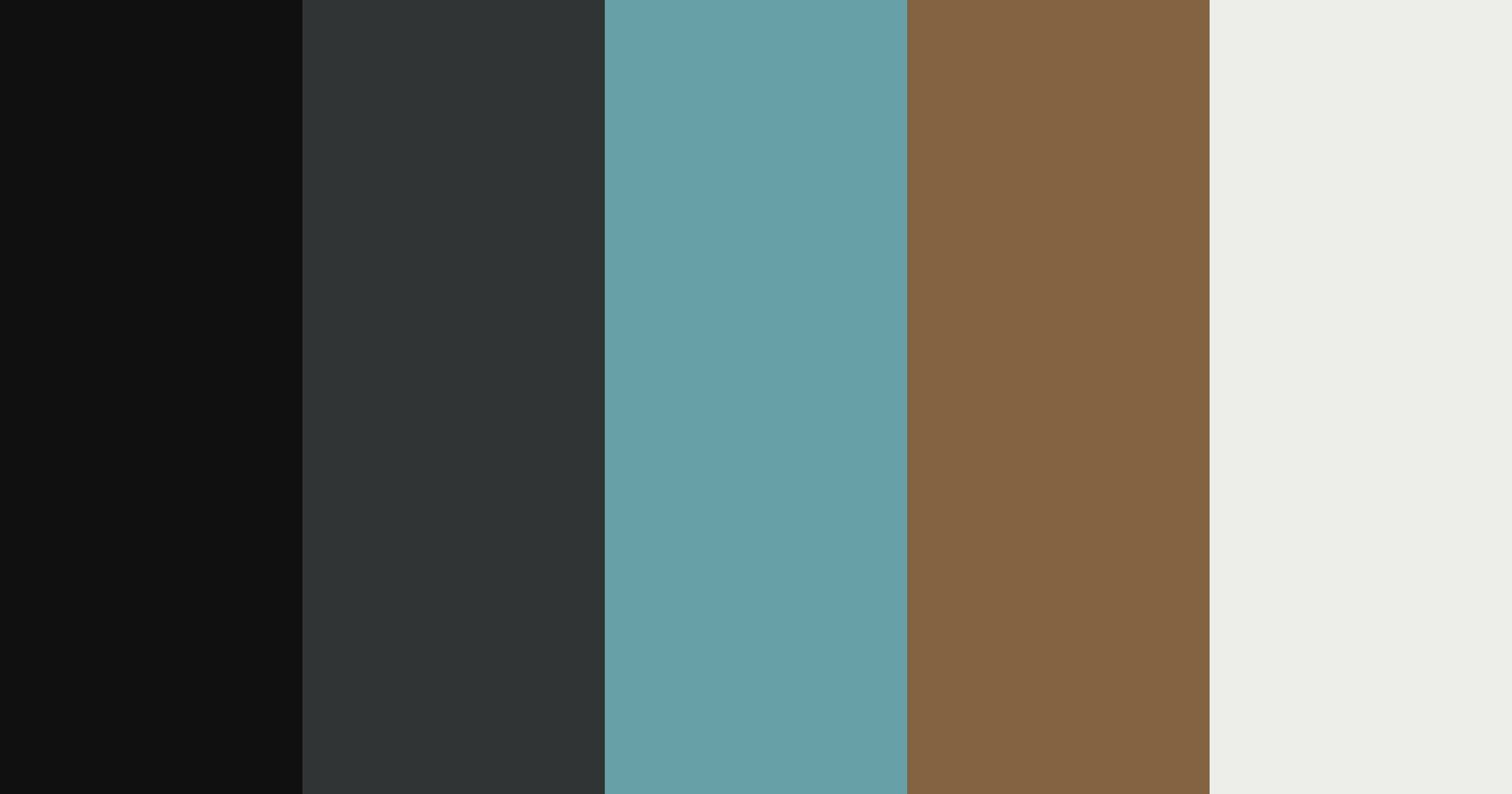 Color Palette generated based on #101010, #303435, #67A0A7, #836341 ...
