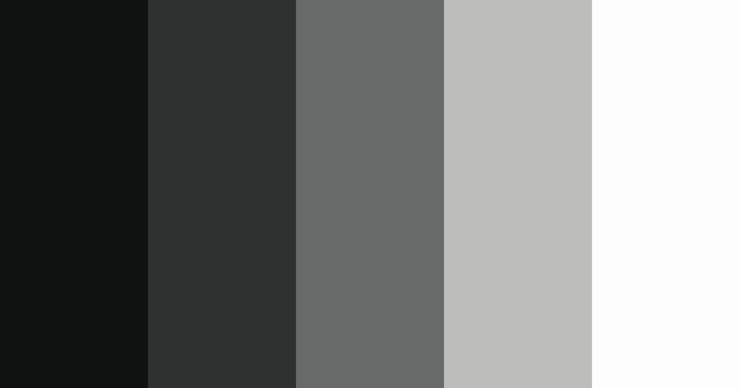 Color Palette generated based on #101111, #2F3130, #686A69, #BDBEBC ...