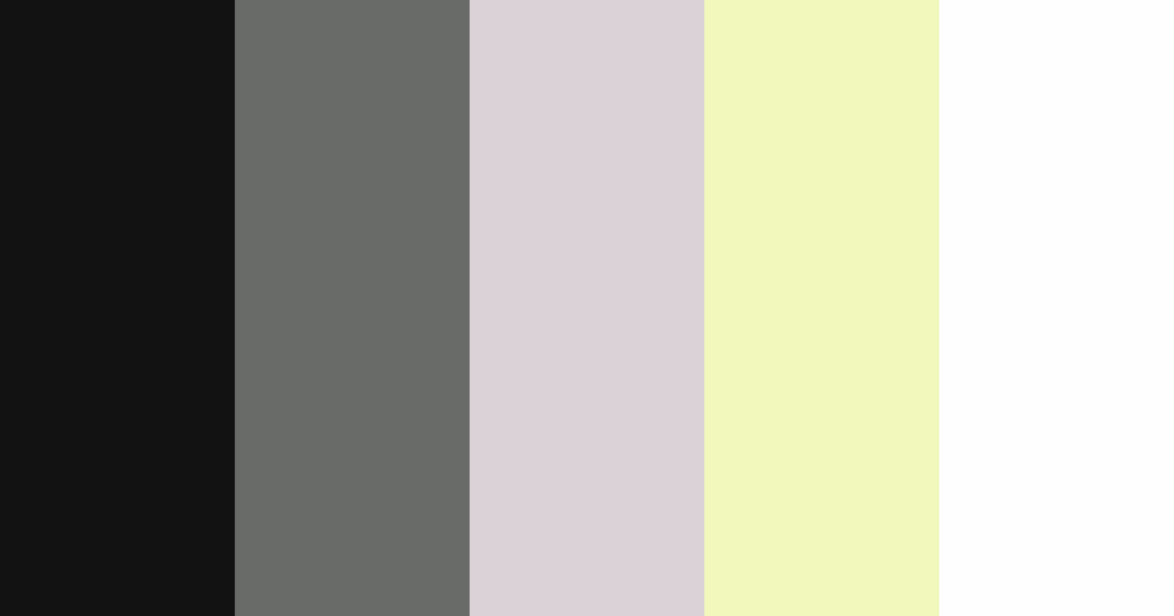 Color Palette generated based on #121212, #686B67, #DBD2D8, #F2F7BB ...