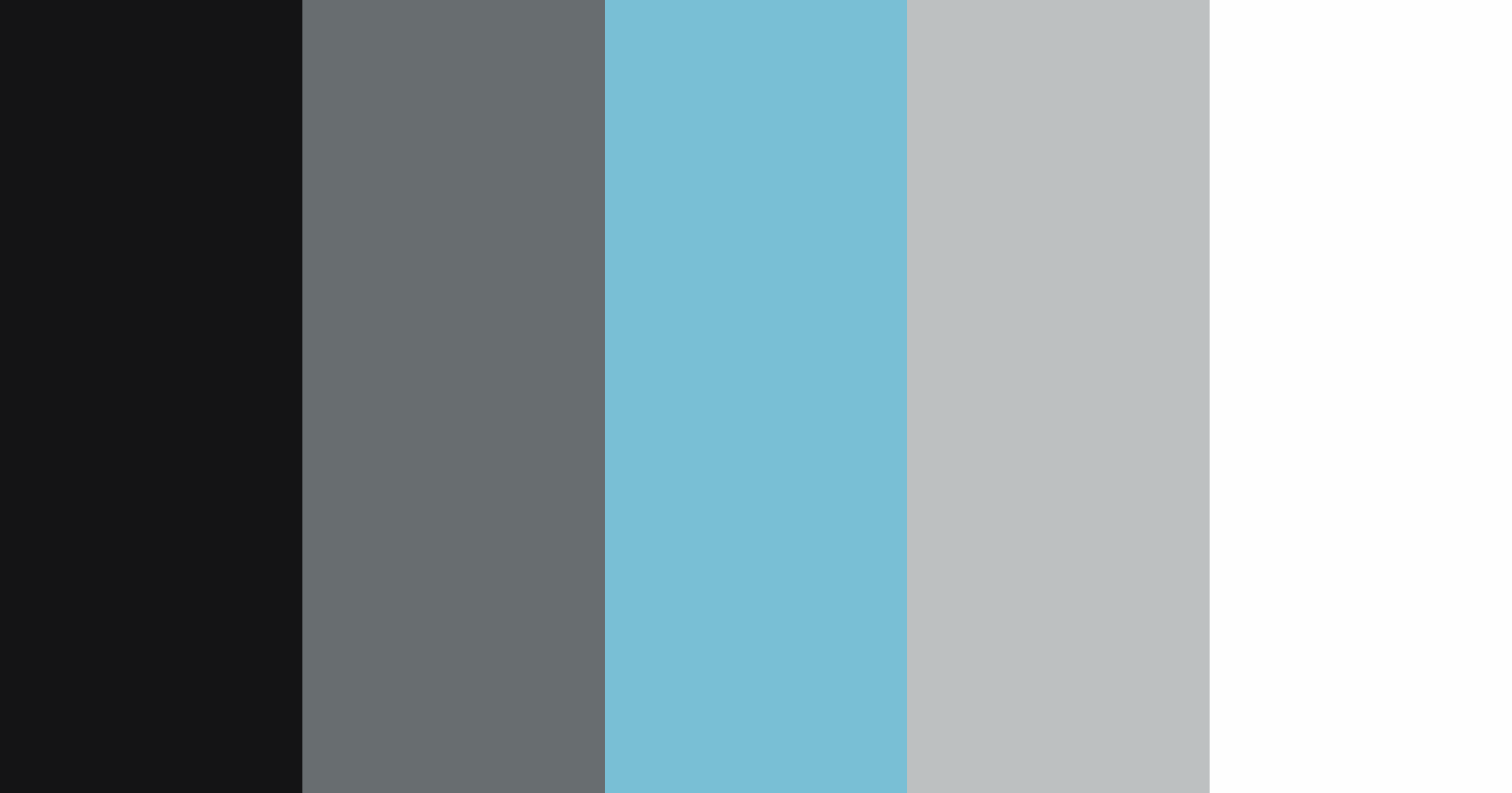 Color Palette generated based on #141415, #686D70, #79BFD5, #BDC0C1 ...