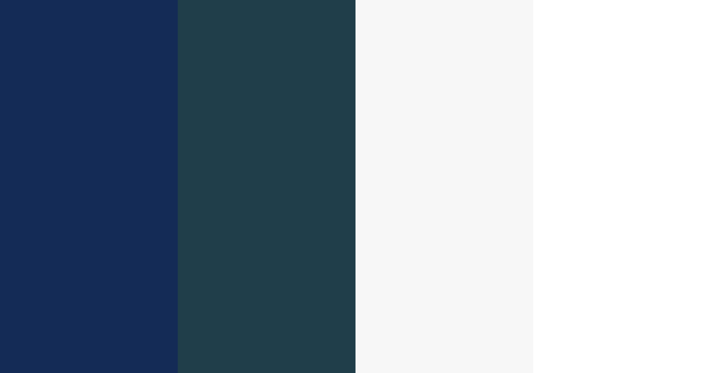 Color Palette generated based on #142B56, #203E4A, #F7F7F7, and #FFFFFF.