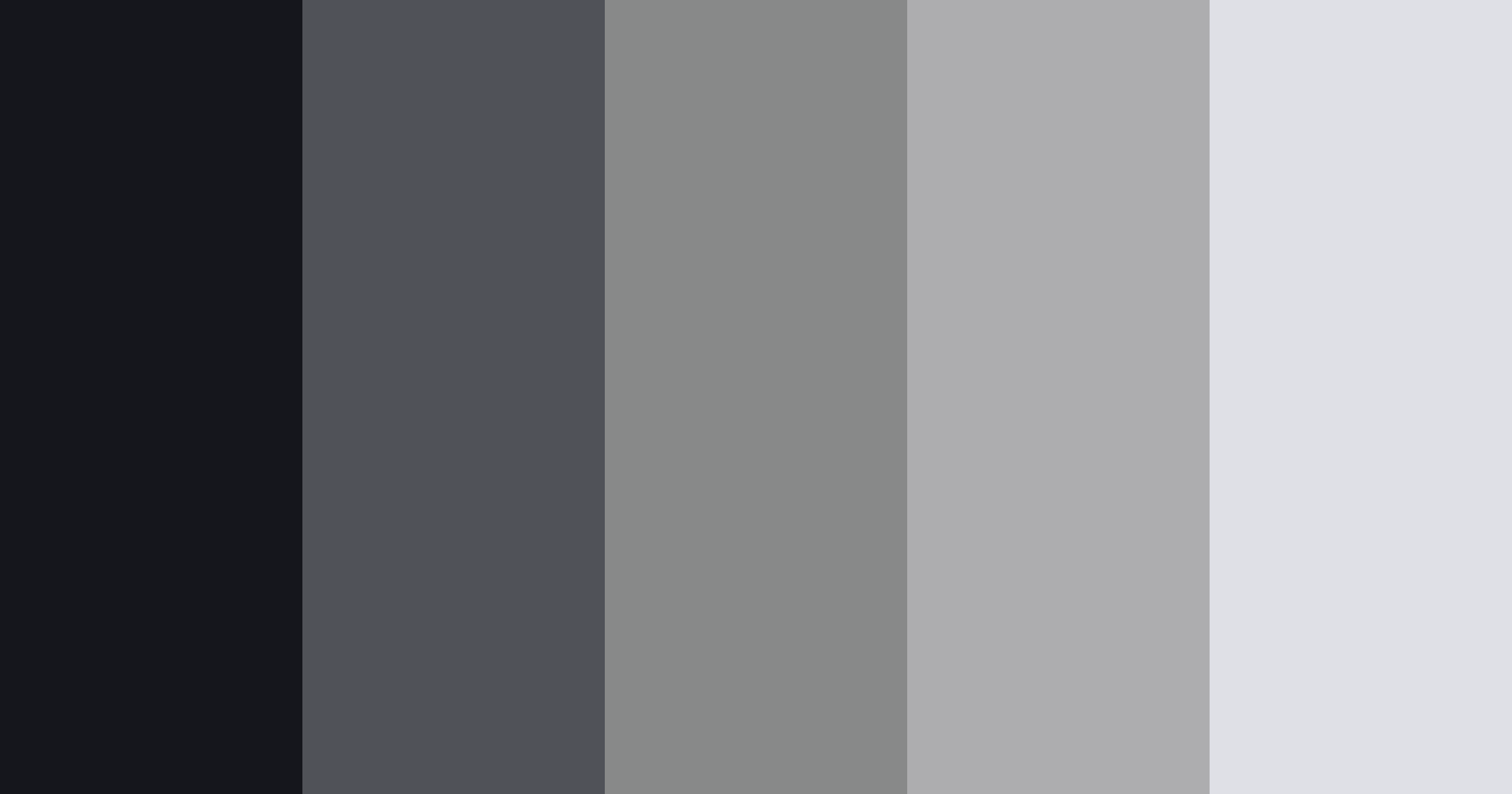 Color Palette generated based on #15161C, #505258, #888989, #ADADAF ...