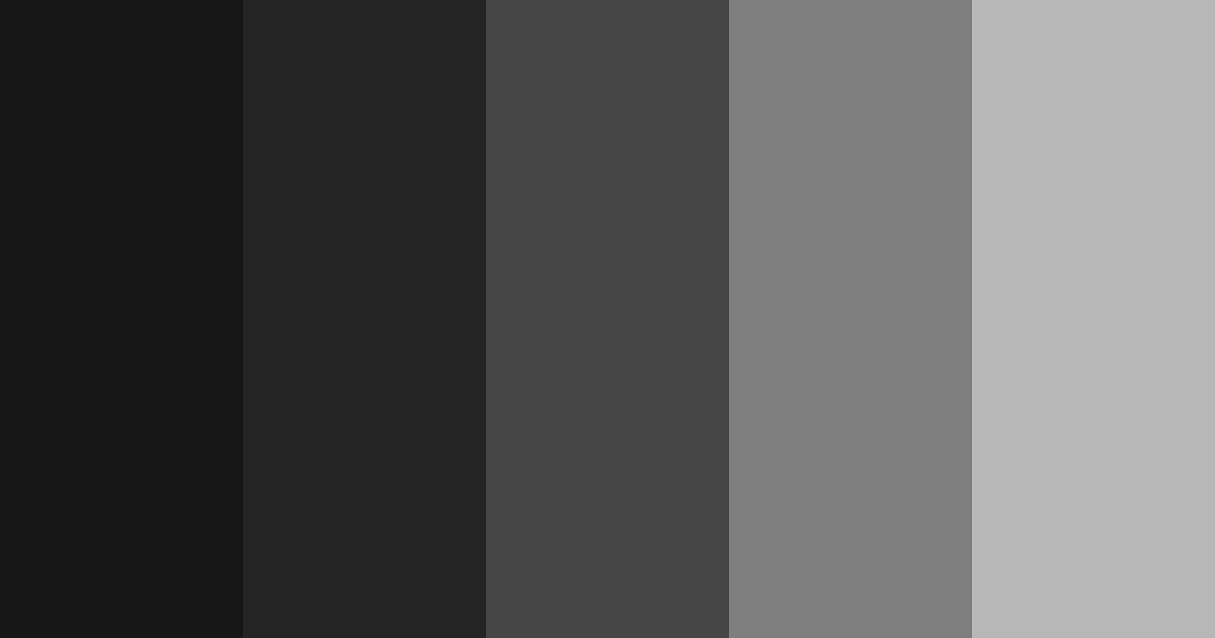 Color Palette generated based on #171717, #242424, #464646, #7E7E7E ...