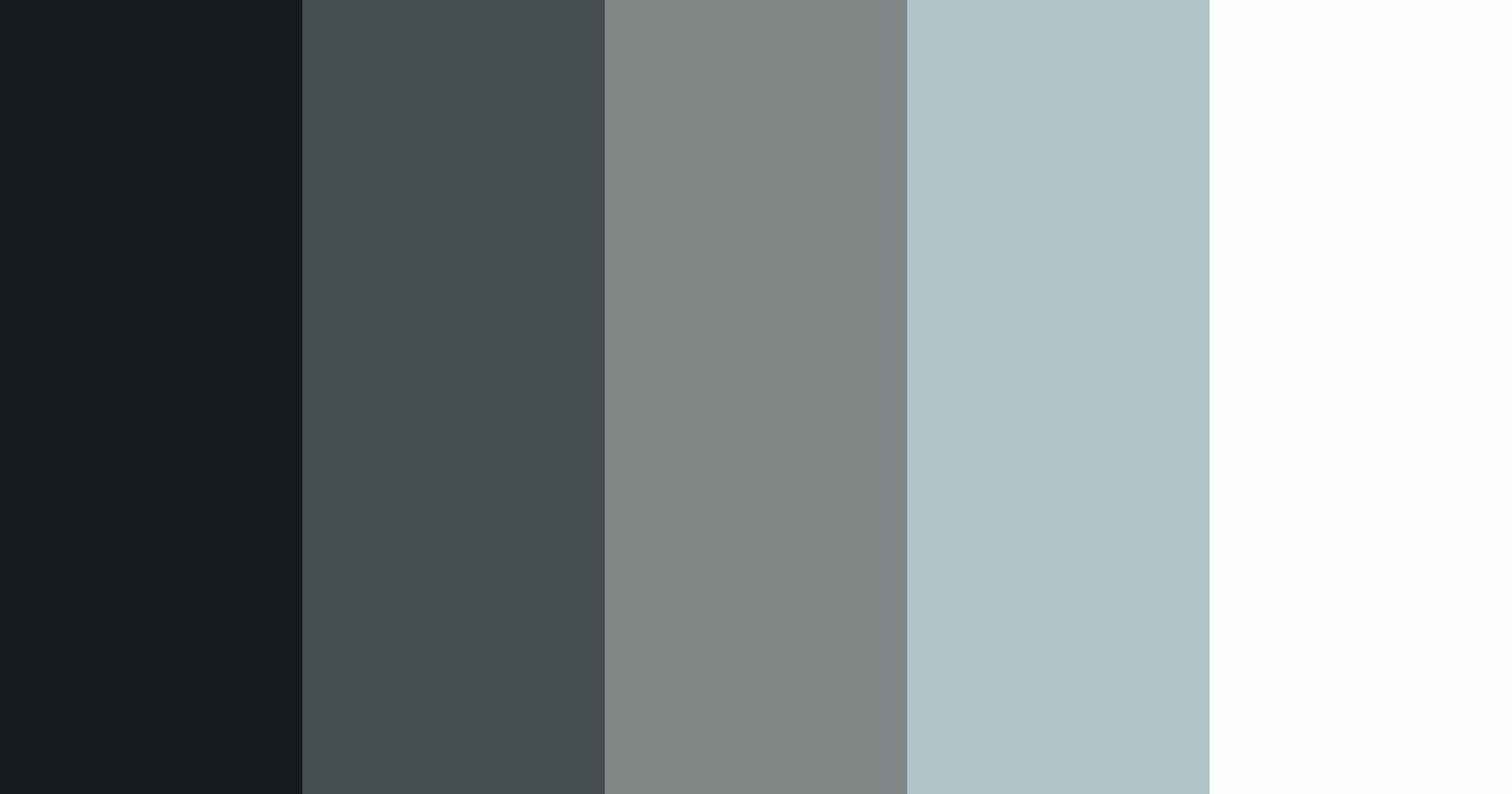 Color Palette generated based on #171A1C, #464D4E, #808585, #B0C4C7 ...
