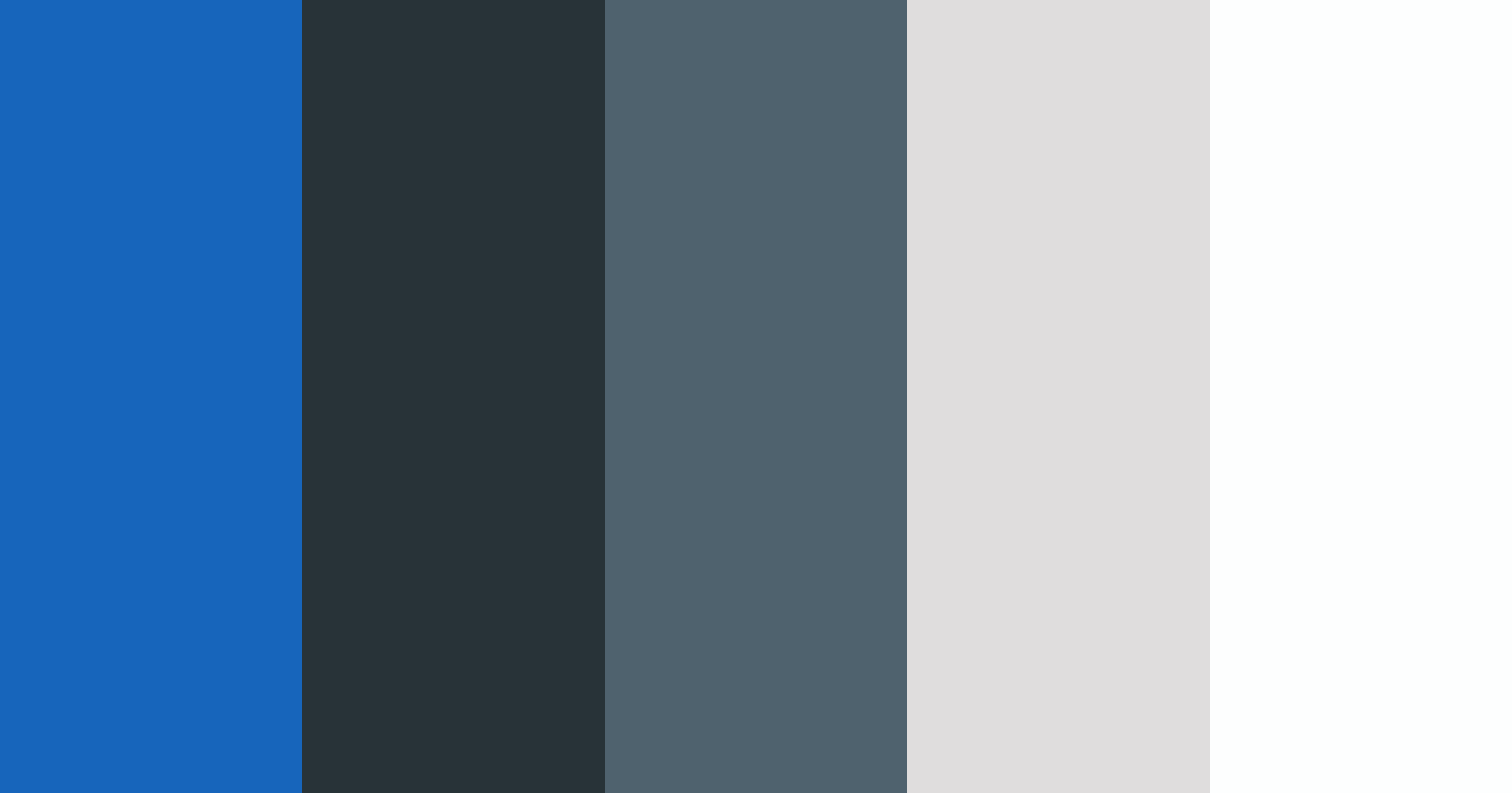 Color Palette generated based on #1765BB, #283338, #4F626E, #DFDDDD ...