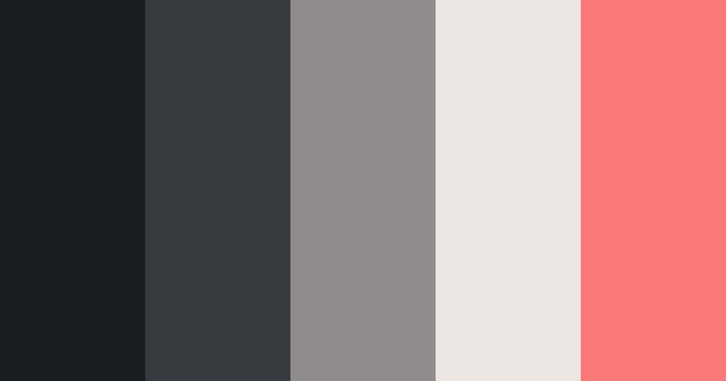 Color Palette generated based on #191D1F, #36393E, #908B8C, #ECE7E2 ...