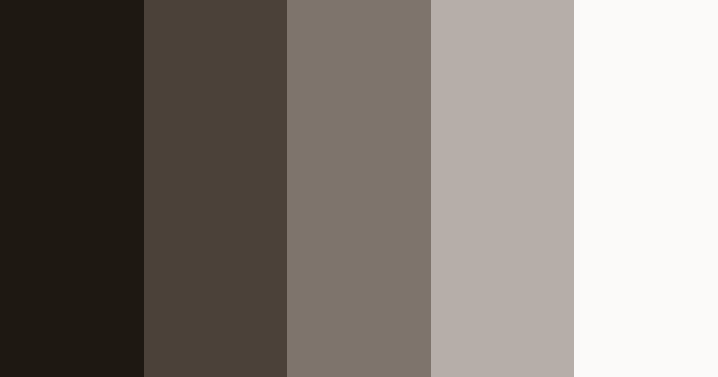 Color Palette generated based on #1E1812, #4B4139, #7E746C, #B6AEA9 ...