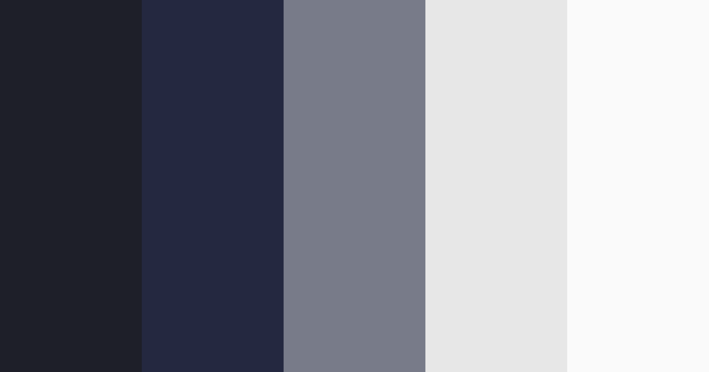 Color Palette generated based on #1E1F29, #242840, #787B89, #E7E7E7 ...