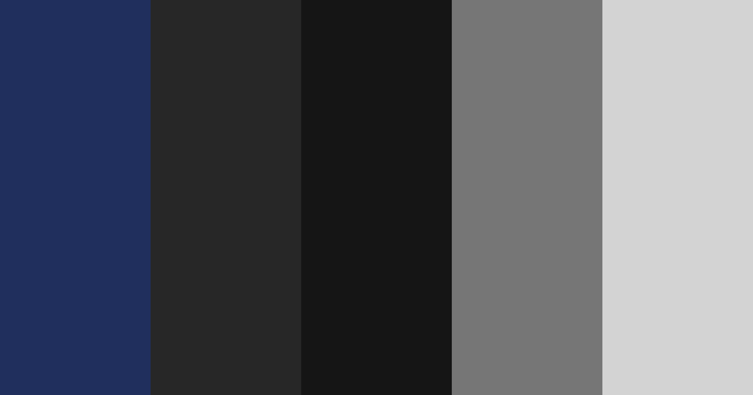 Color Palette generated based on #202F5D, #272727, #151515, #767676 ...