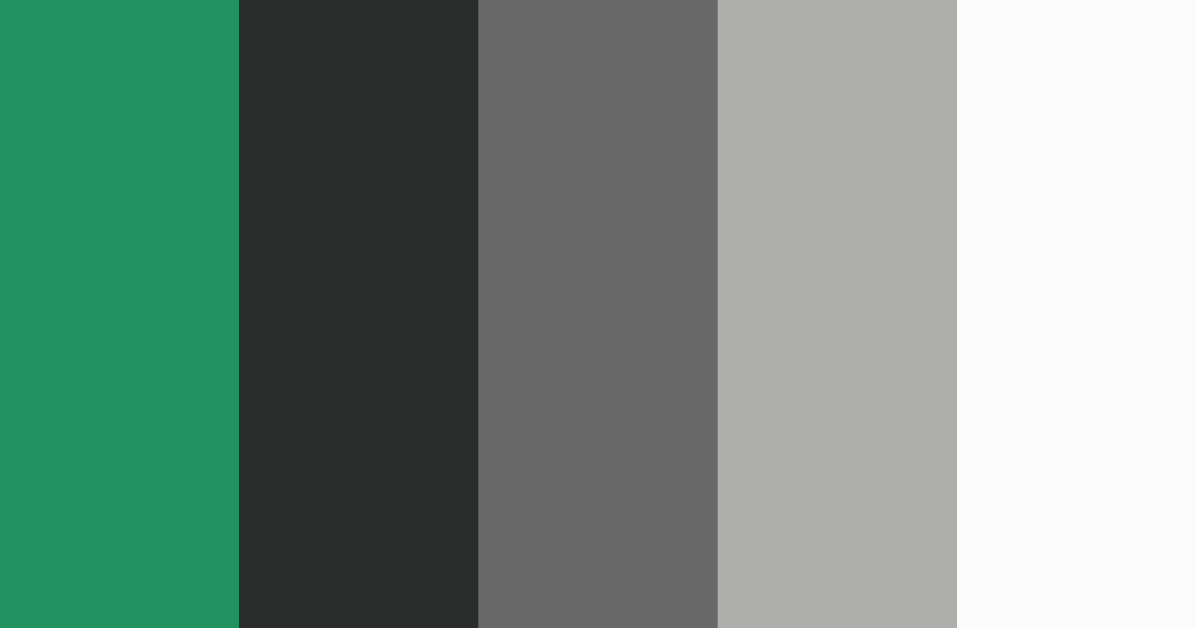 Color Palette generated based on #219260, #2B2D2C, #676867, #AEAEAD ...