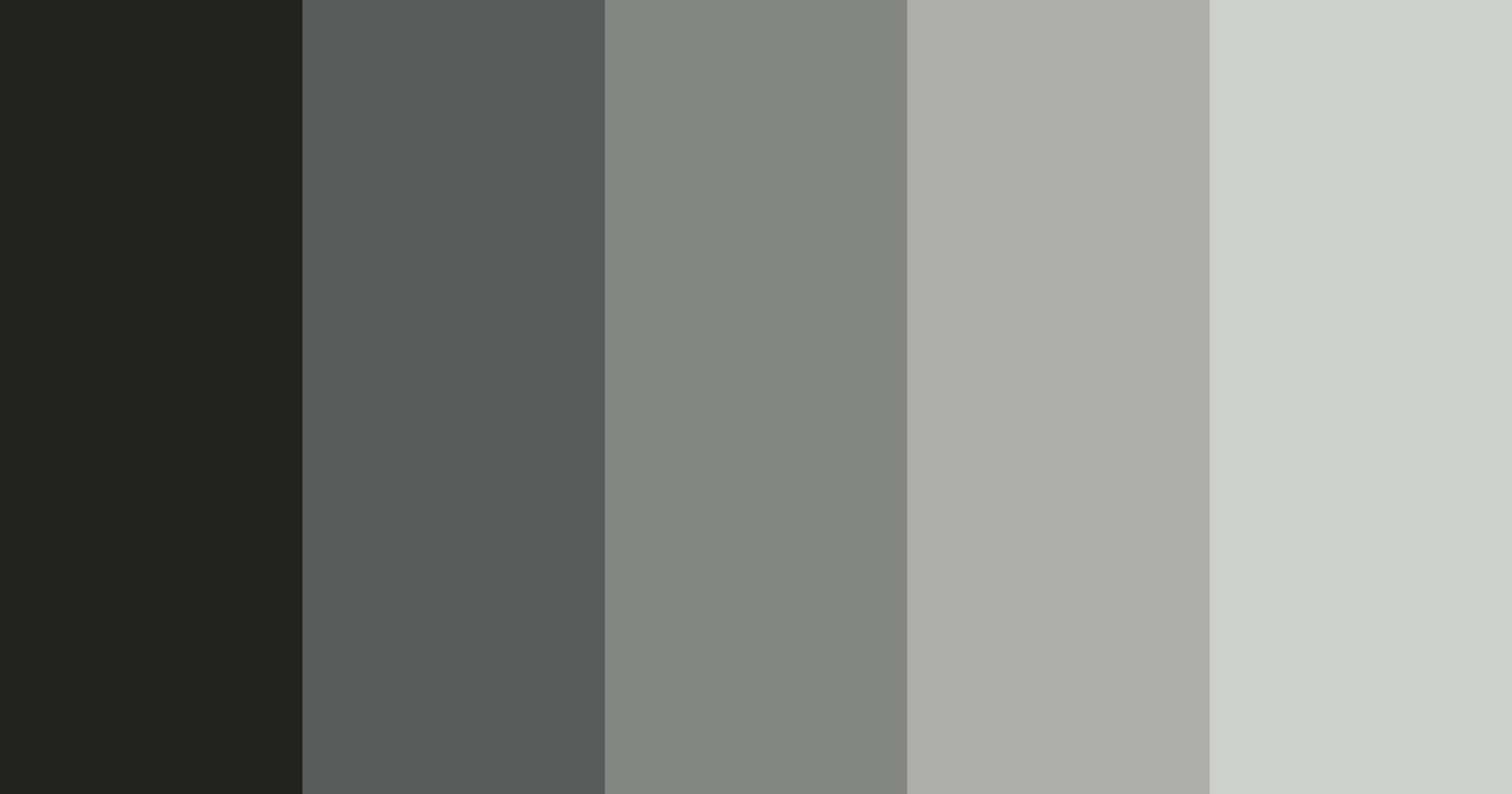 Color Palette generated based on #22221E, #585B5A, #848683, #ADAEAB ...