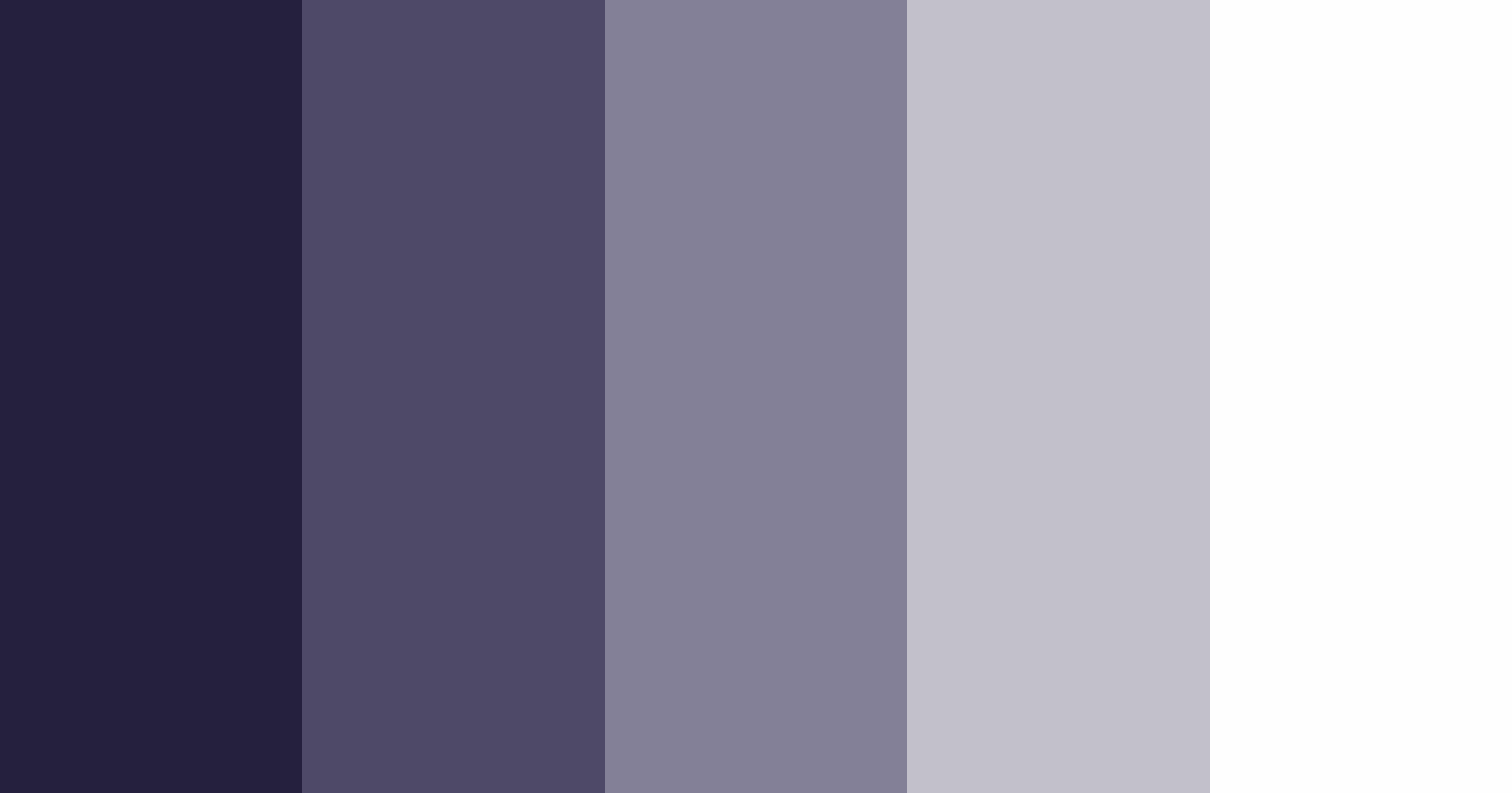 Color Palette generated based on #25203E, #4E4968, #838097, #C2C0CB ...