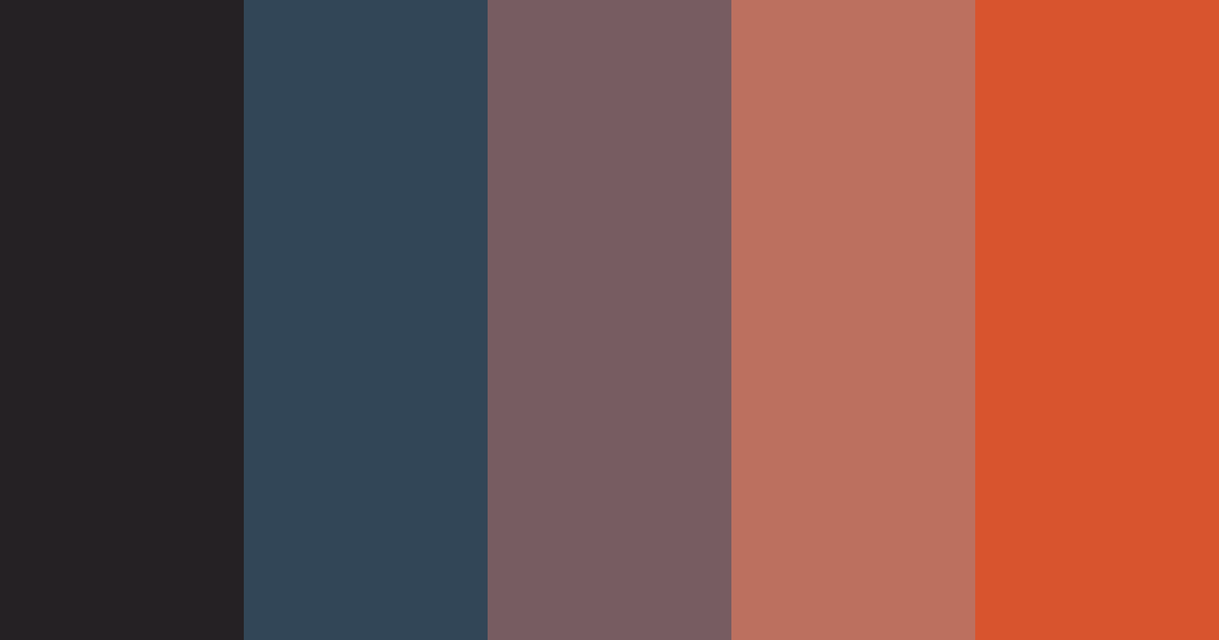 Color Palette generated based on #252124, #324657, #775C61, #BC705F ...