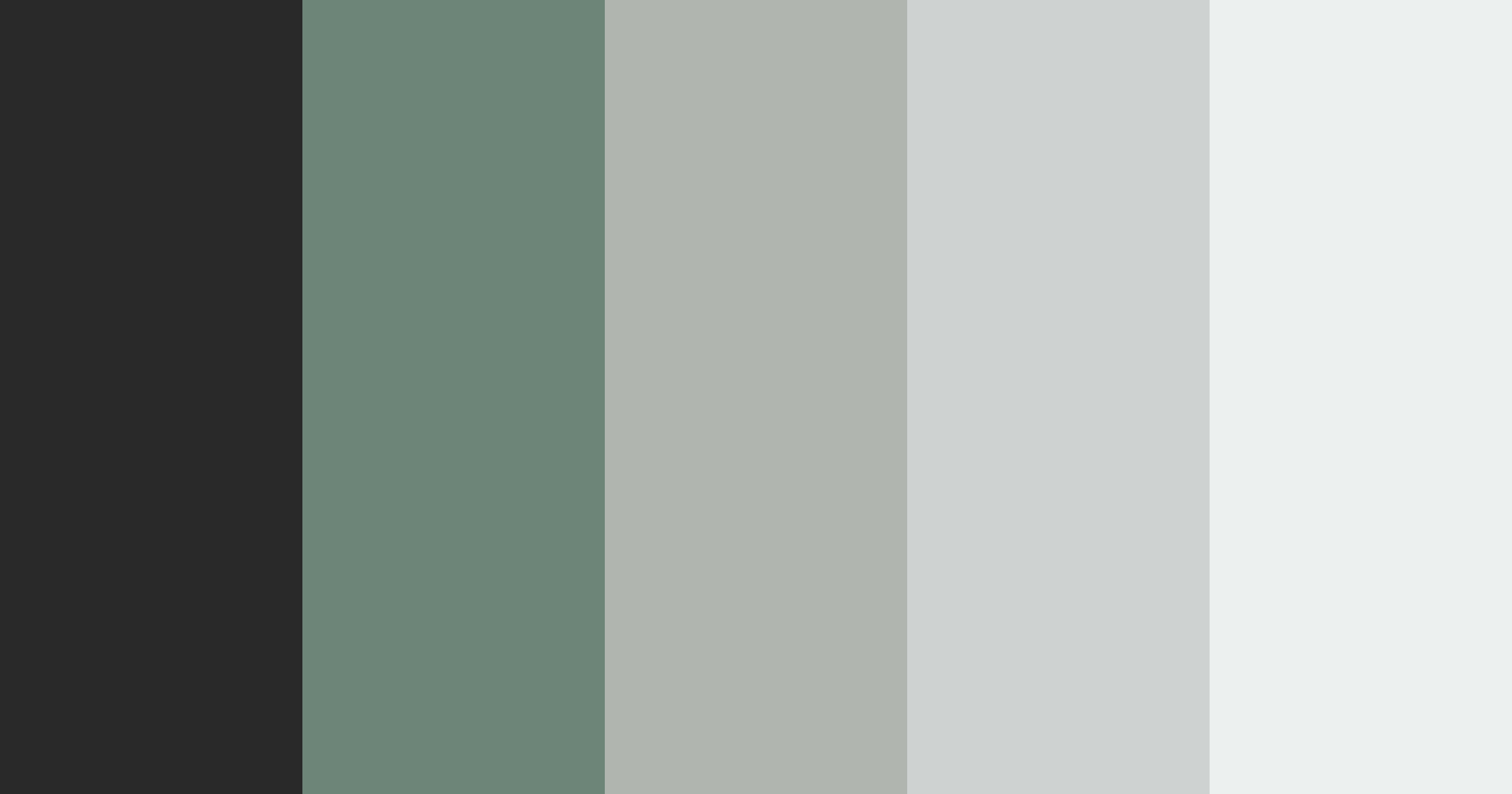 Color Palette generated based on #282828, #6D8478, #B0B5AF, #CFD3CF ...