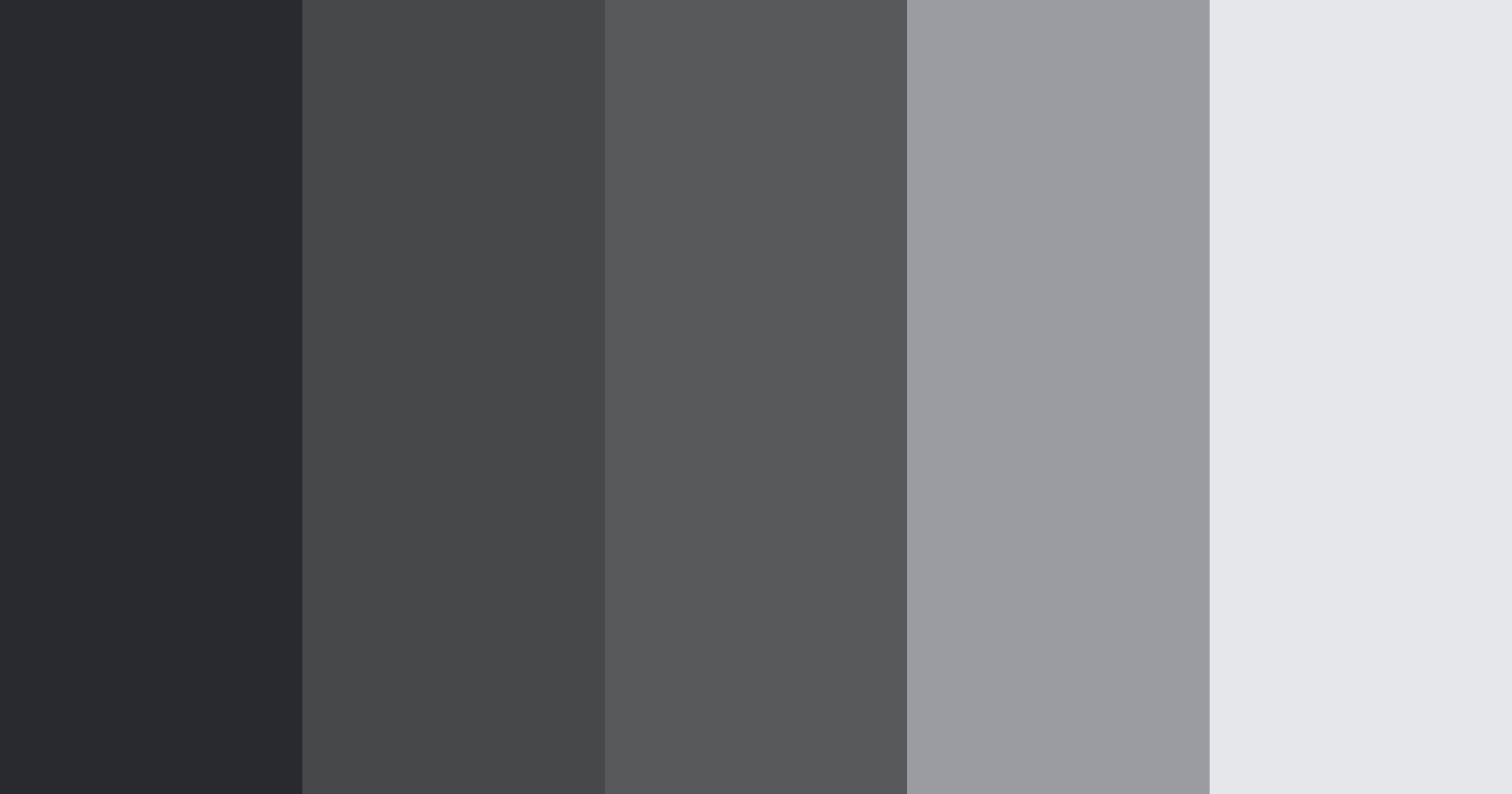 Color Palette generated based on #292A2F, #474849, #57595A, #9B9CA1 ...