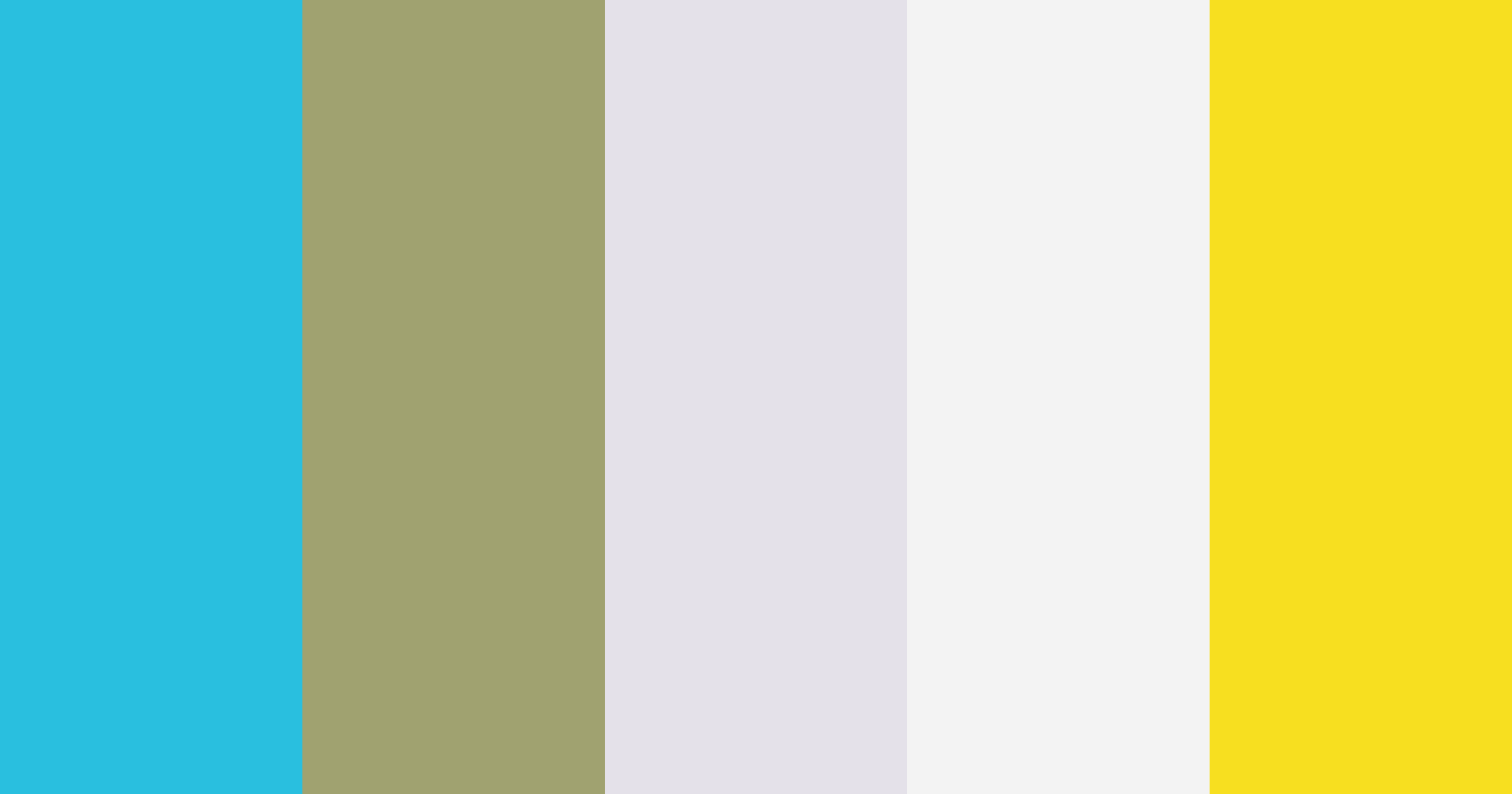 Color Palette generated based on #29BFDF, #A0A270, #E4E1E9, #F3F3F3 ...