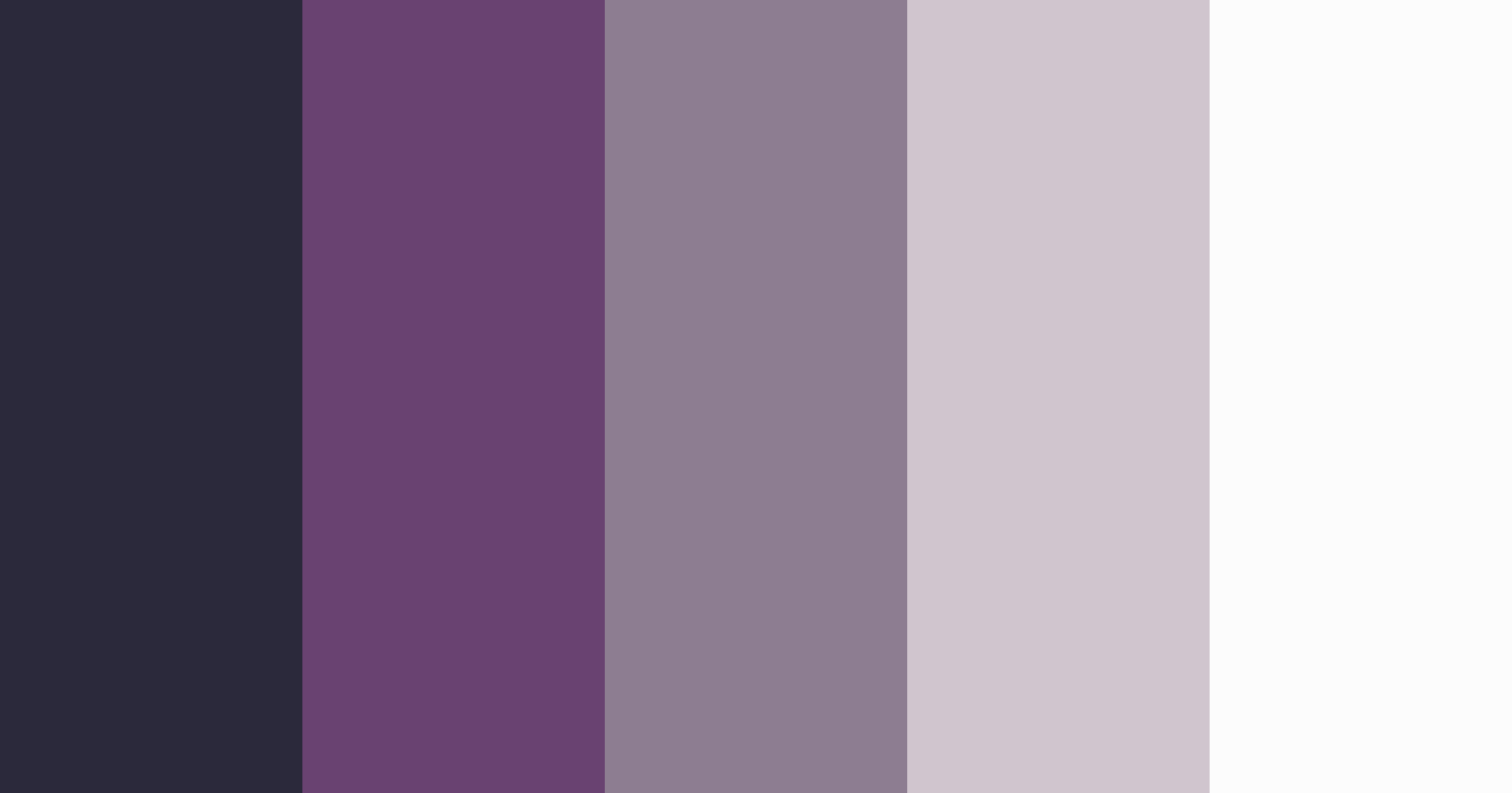 Color Palette generated based on #2B293B, #694271, #8D7D91, #D0C5CE ...