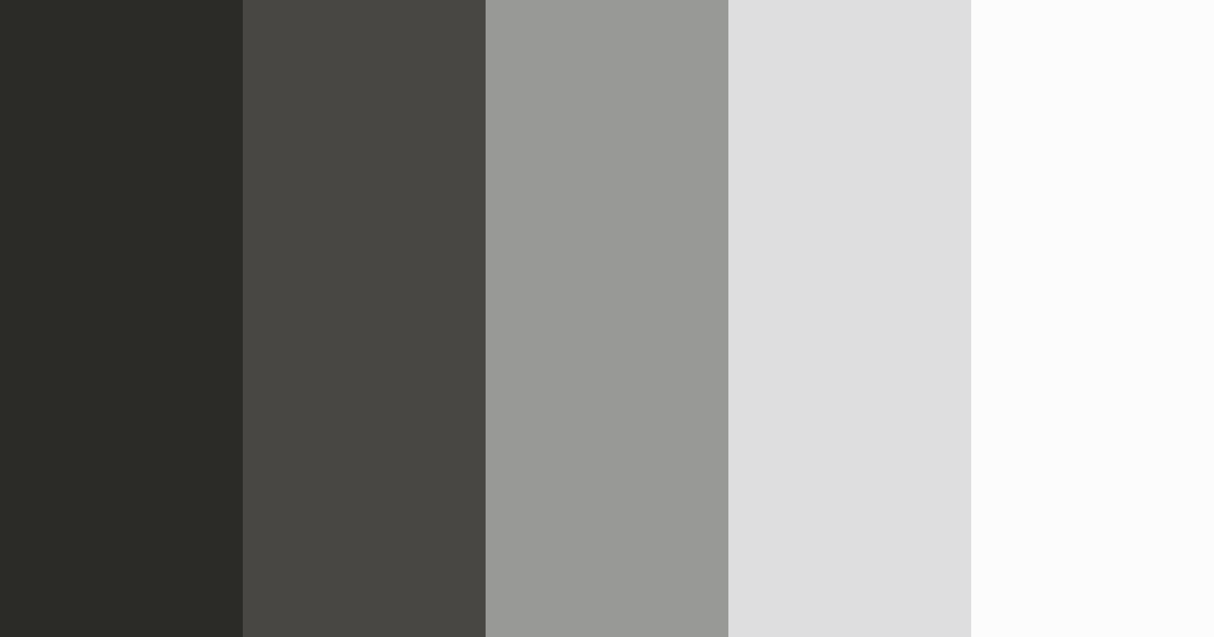 Color Palette generated based on #2B2B27, #484743, #989996, #DEDEDF ...