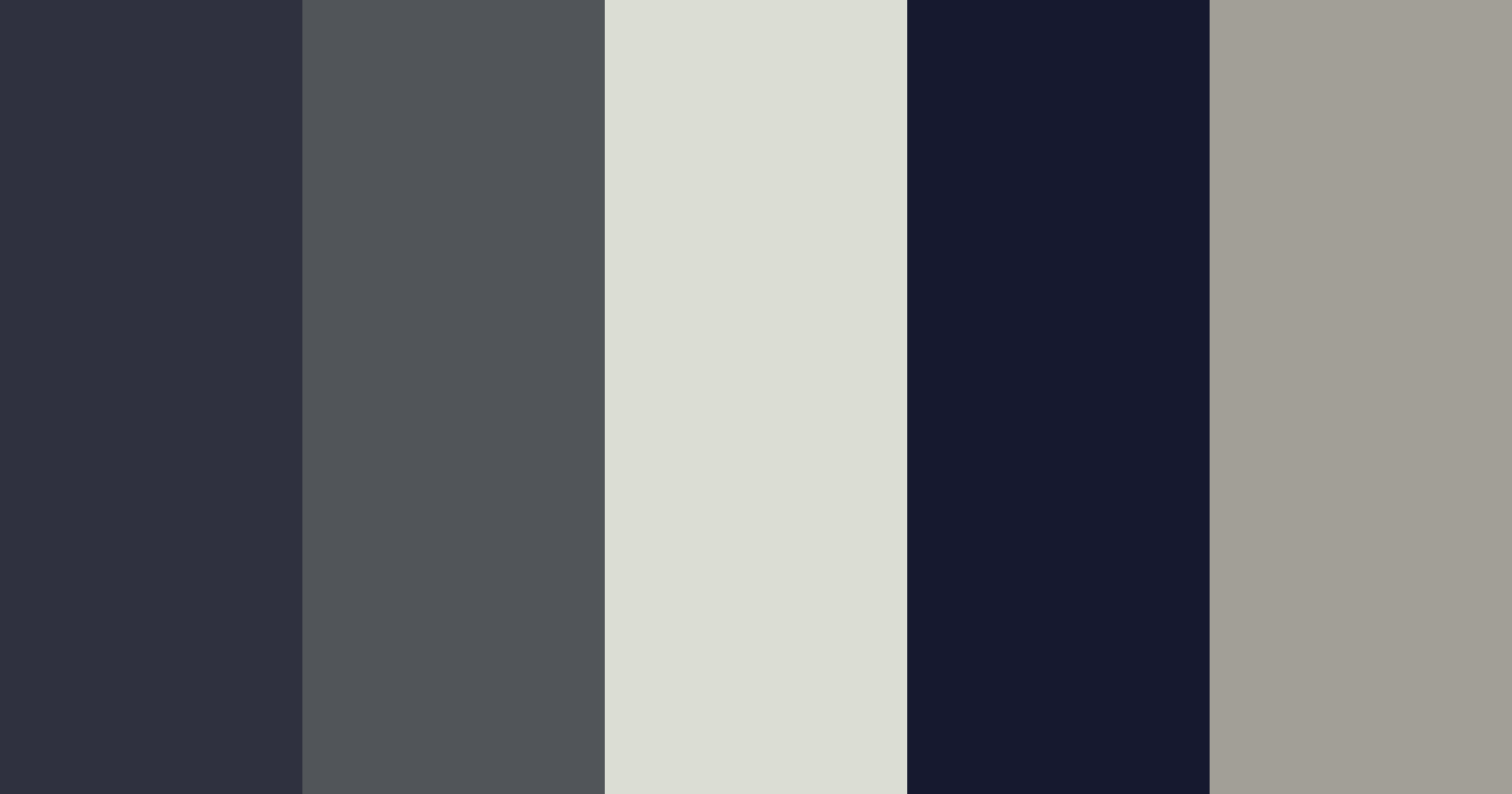 Color Palette generated based on #2F313F, #515559, #DBDDD4, #16192F ...