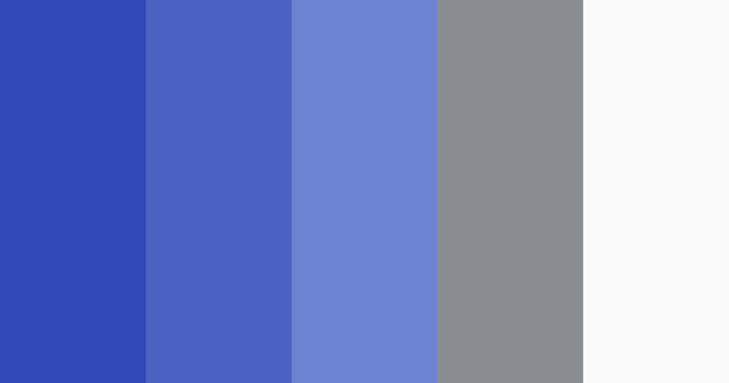 Color Palette generated based on #3048B8, #4B62C2, #6C83D1, #8A8D92 ...