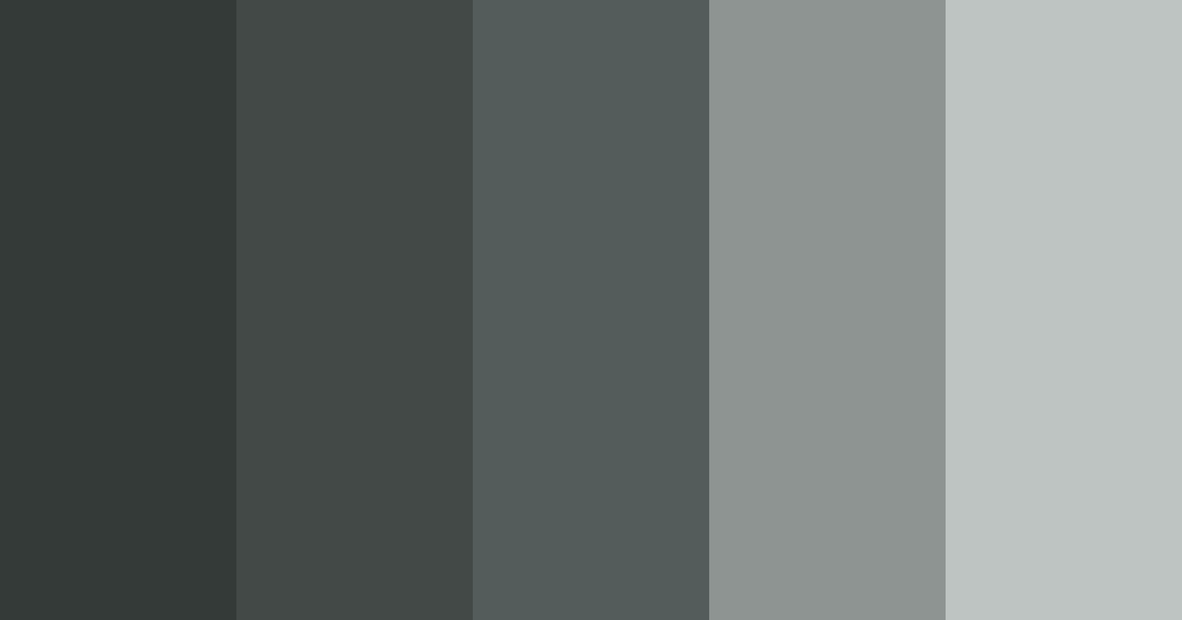 Color Palette generated based on #343A38, #434947, #545C5B, #8E9492 ...