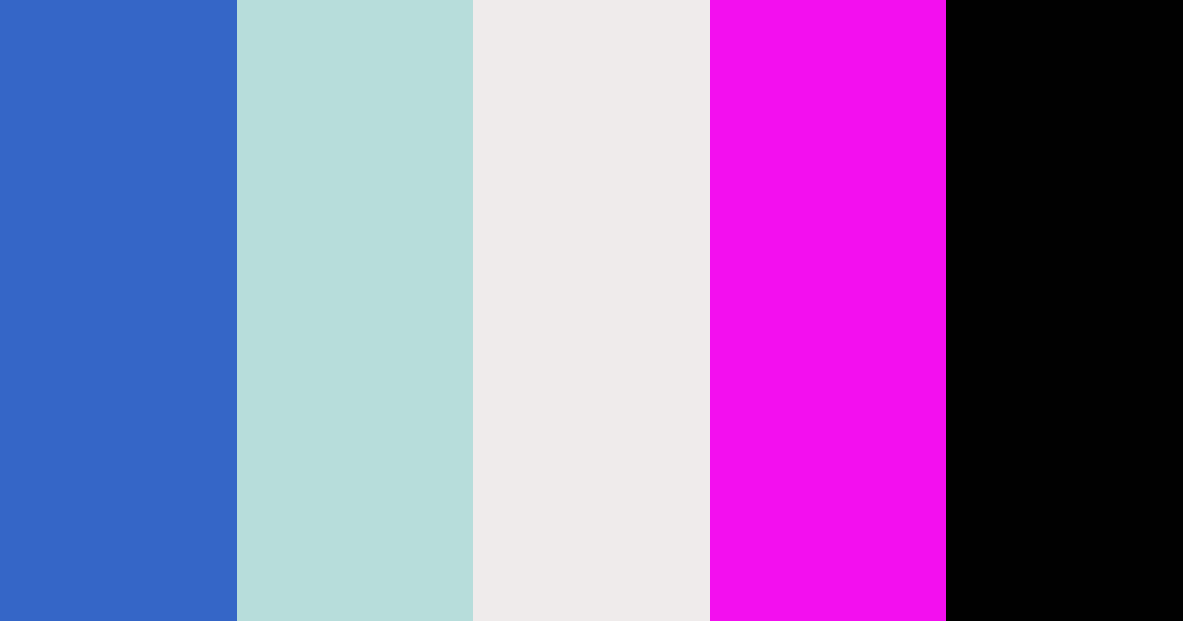Color Palette generated based on #3566C7, #B7DDDB, #EFEBEB, #F30FEF ...