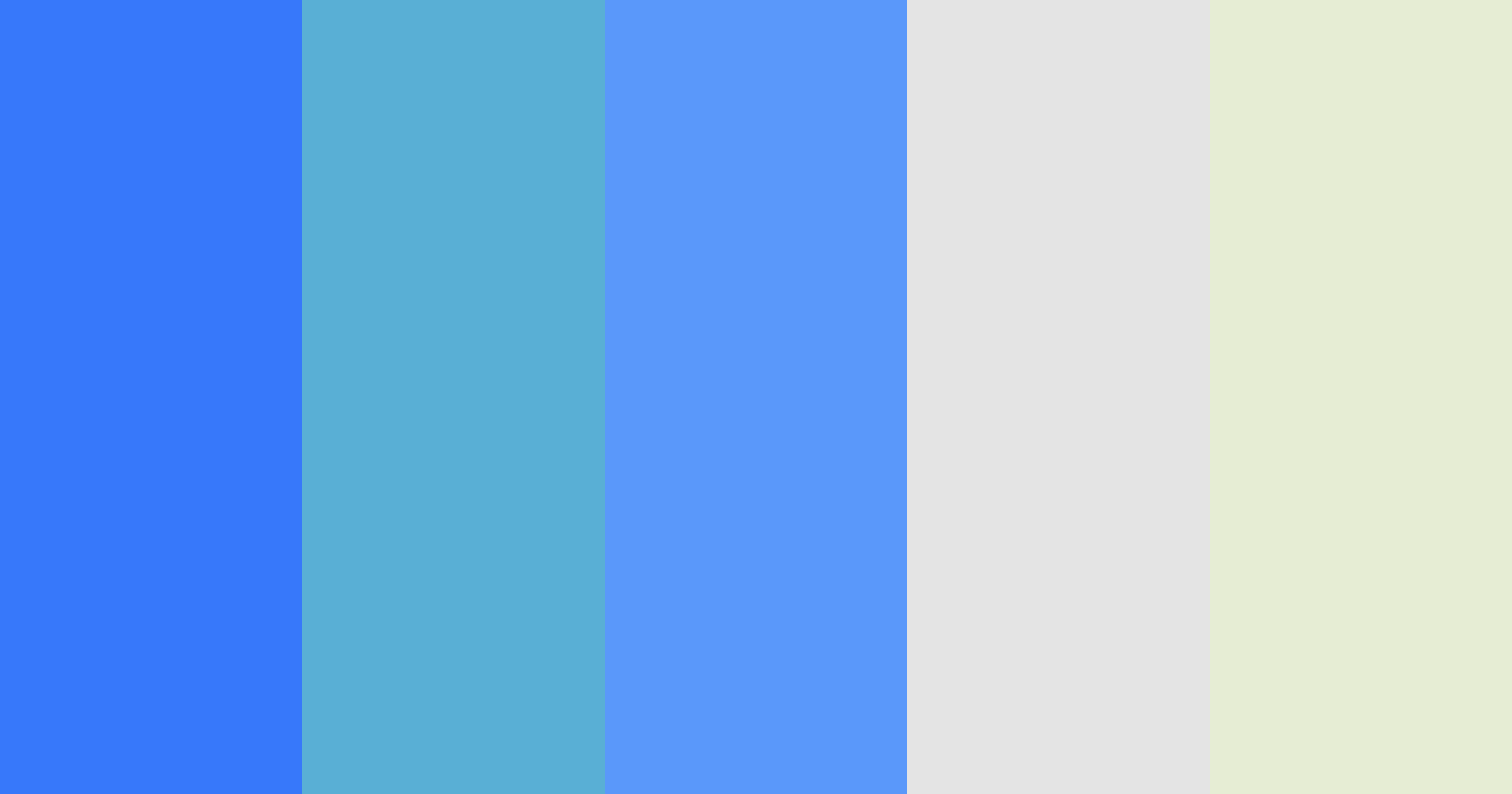 Color Palette generated based on #3778FA, #59AFD5, #5A98FA, #E4E4E4 ...