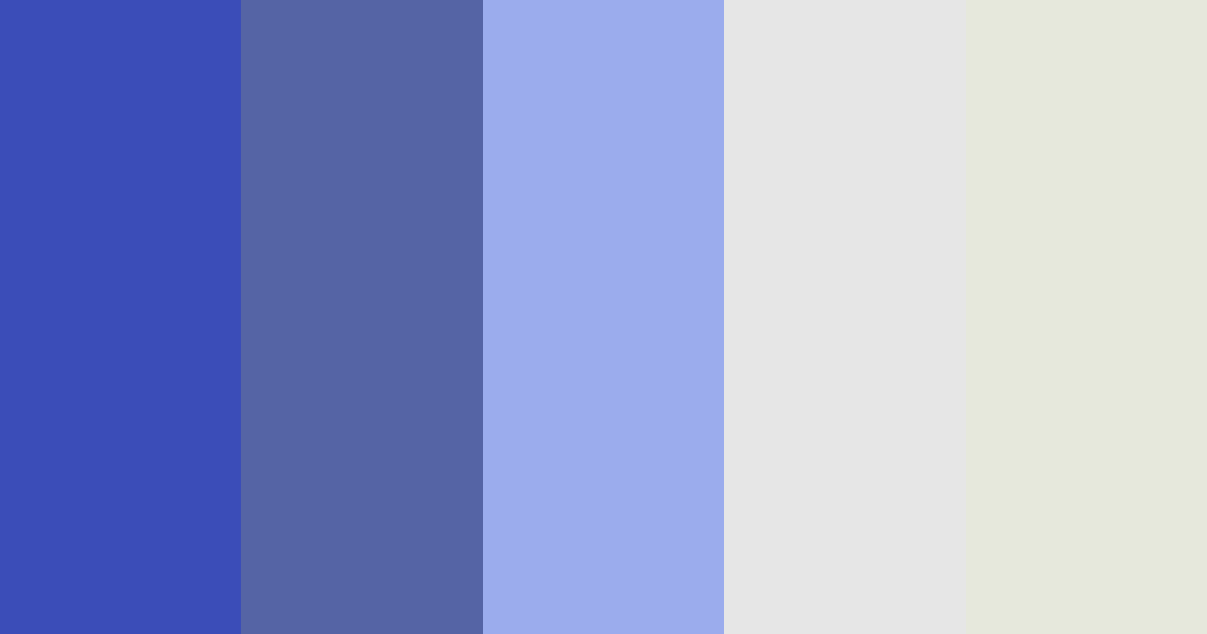 Color Palette generated based on #3B4DB8, #5564A5, #9BACED, #E6E6E6 ...