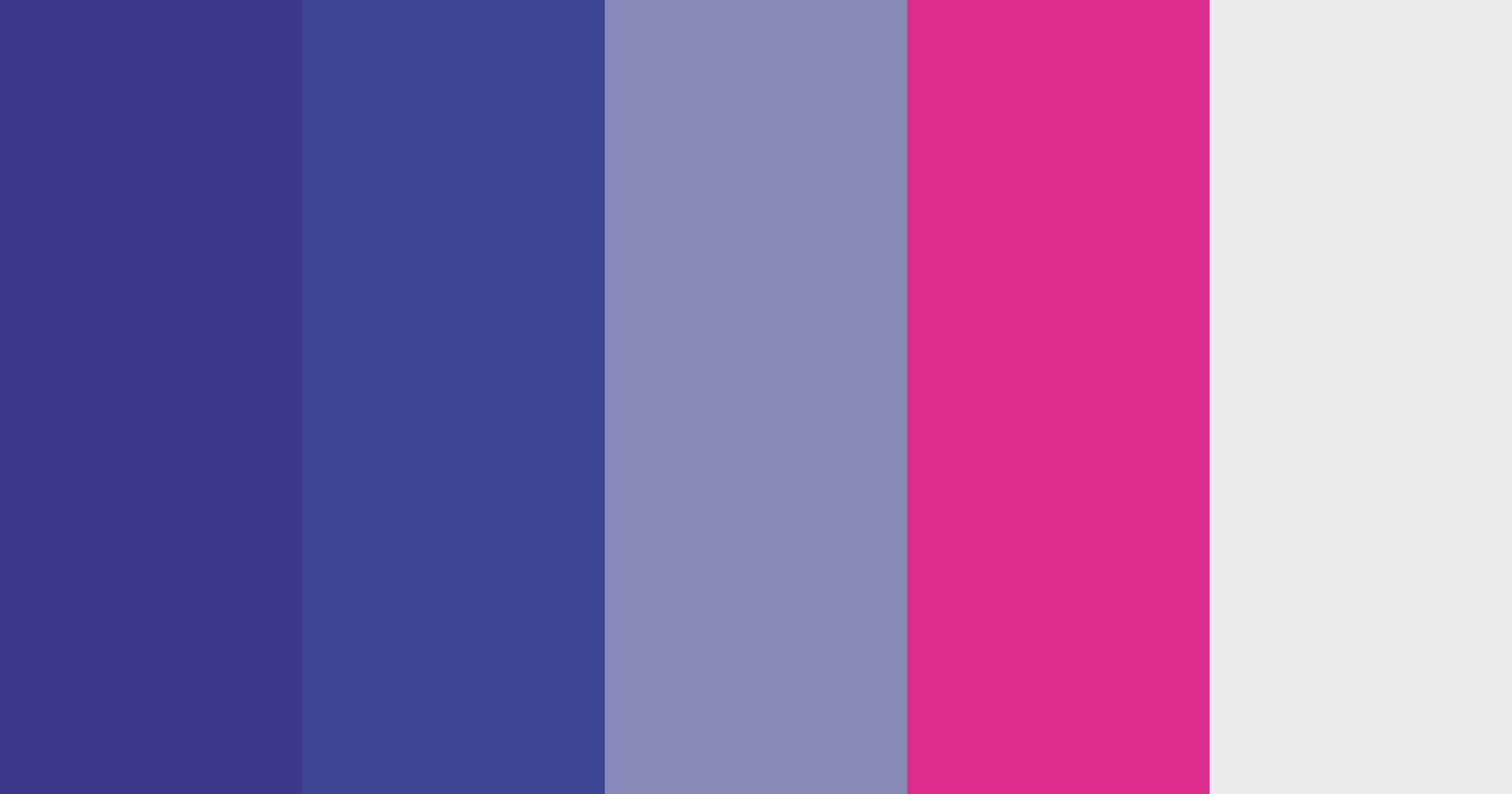 Color Palette generated based on #3C388C, #3D4692, #868ABA, #DB2E8C ...