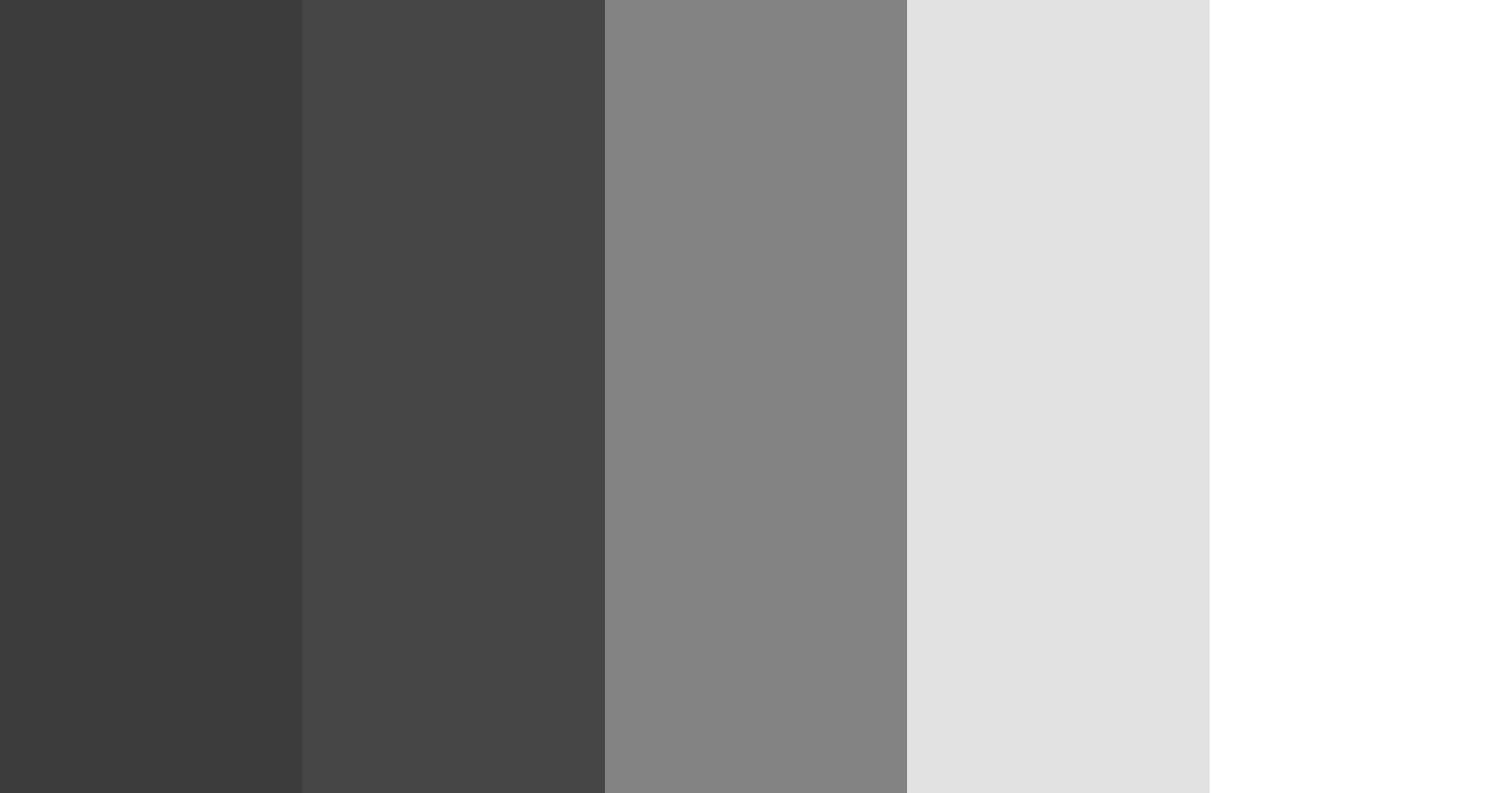 Color Palette generated based on #3C3C3C, #464646, #838383, #E2E2E2 ...
