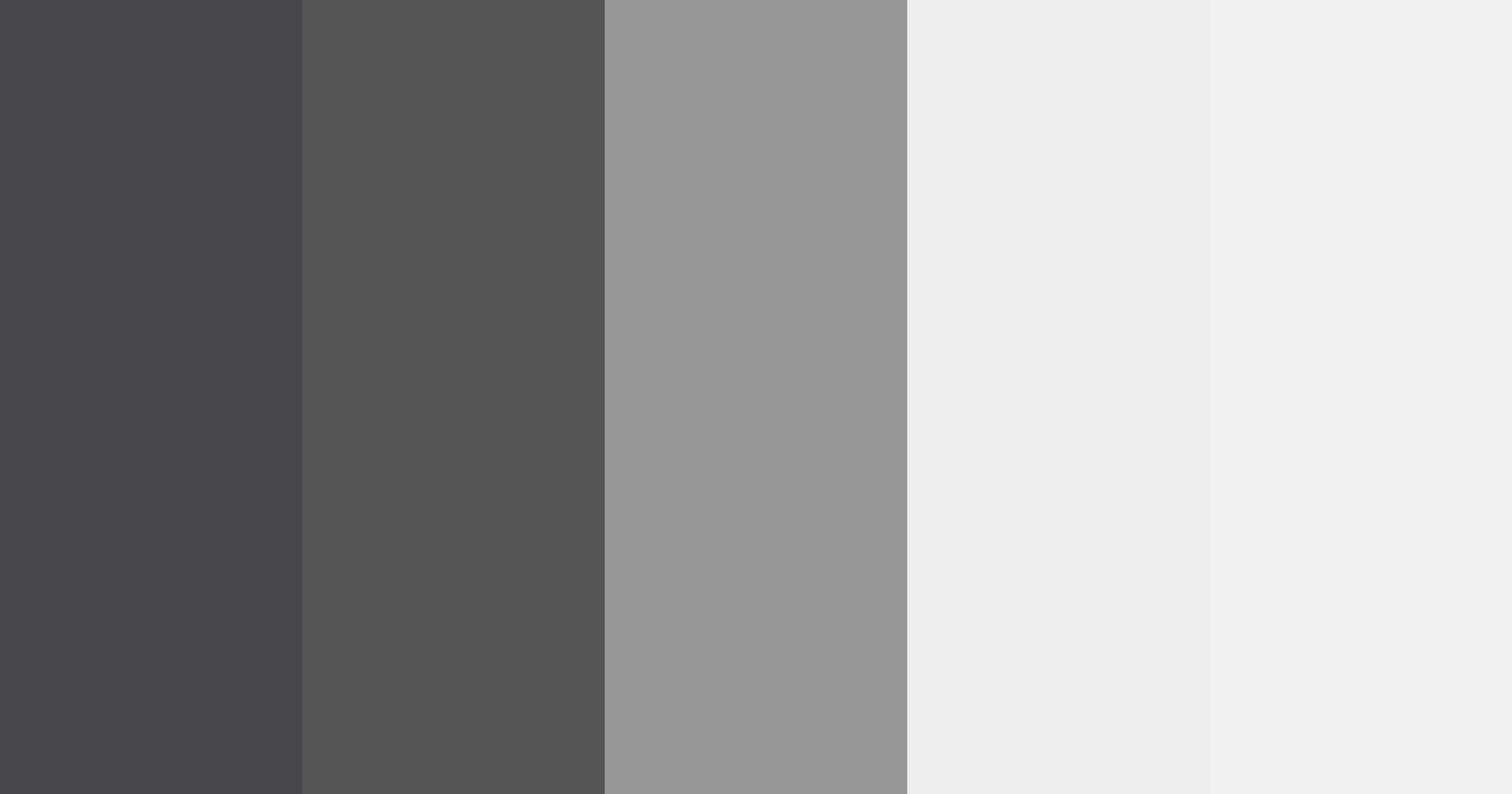 Color Palette generated based on #47464A, #565659, #979798, #EDEDED ...