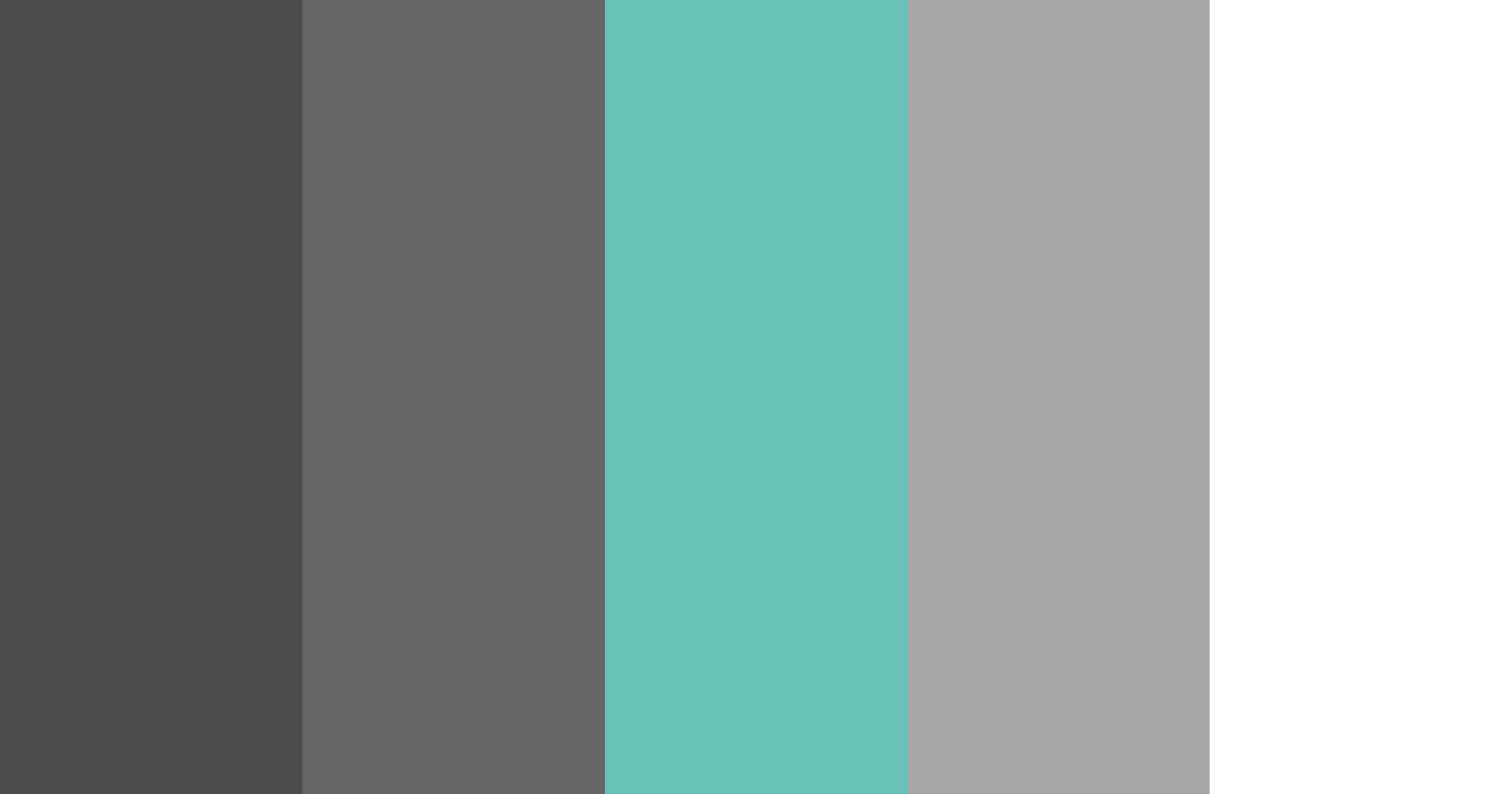 Color Palette generated based on #4C4C4B, #666666, #67C1B9, #A7A7A7 ...