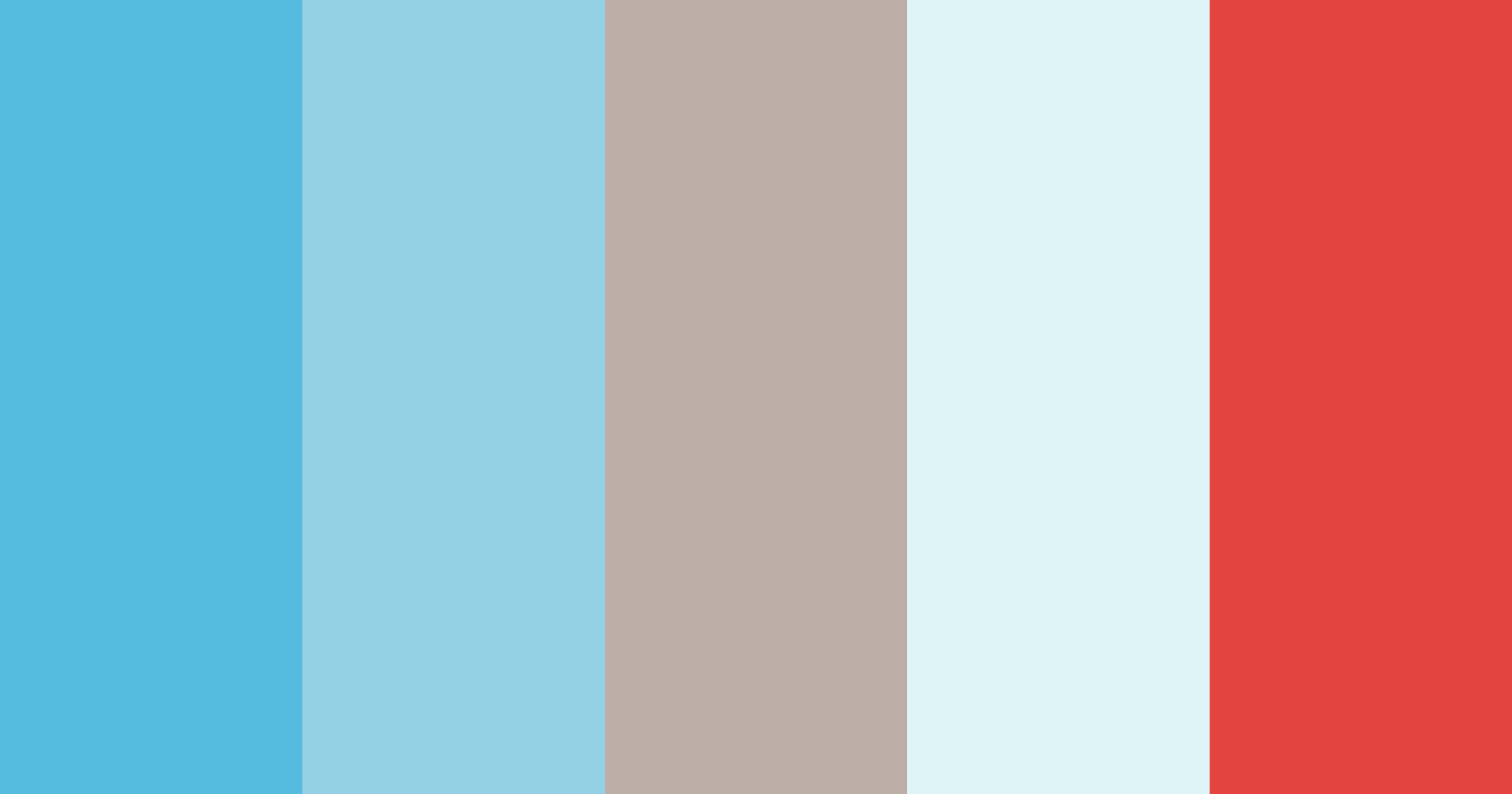 Color Palette generated based on #56BCDF, #95D1E5, #BDAFA8, #DEF4F6 ...