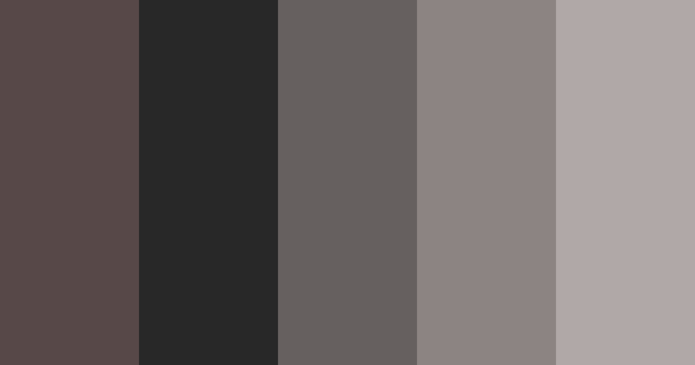 Color Palette generated based on #574848, #282828, #66605F, #8C8482 ...