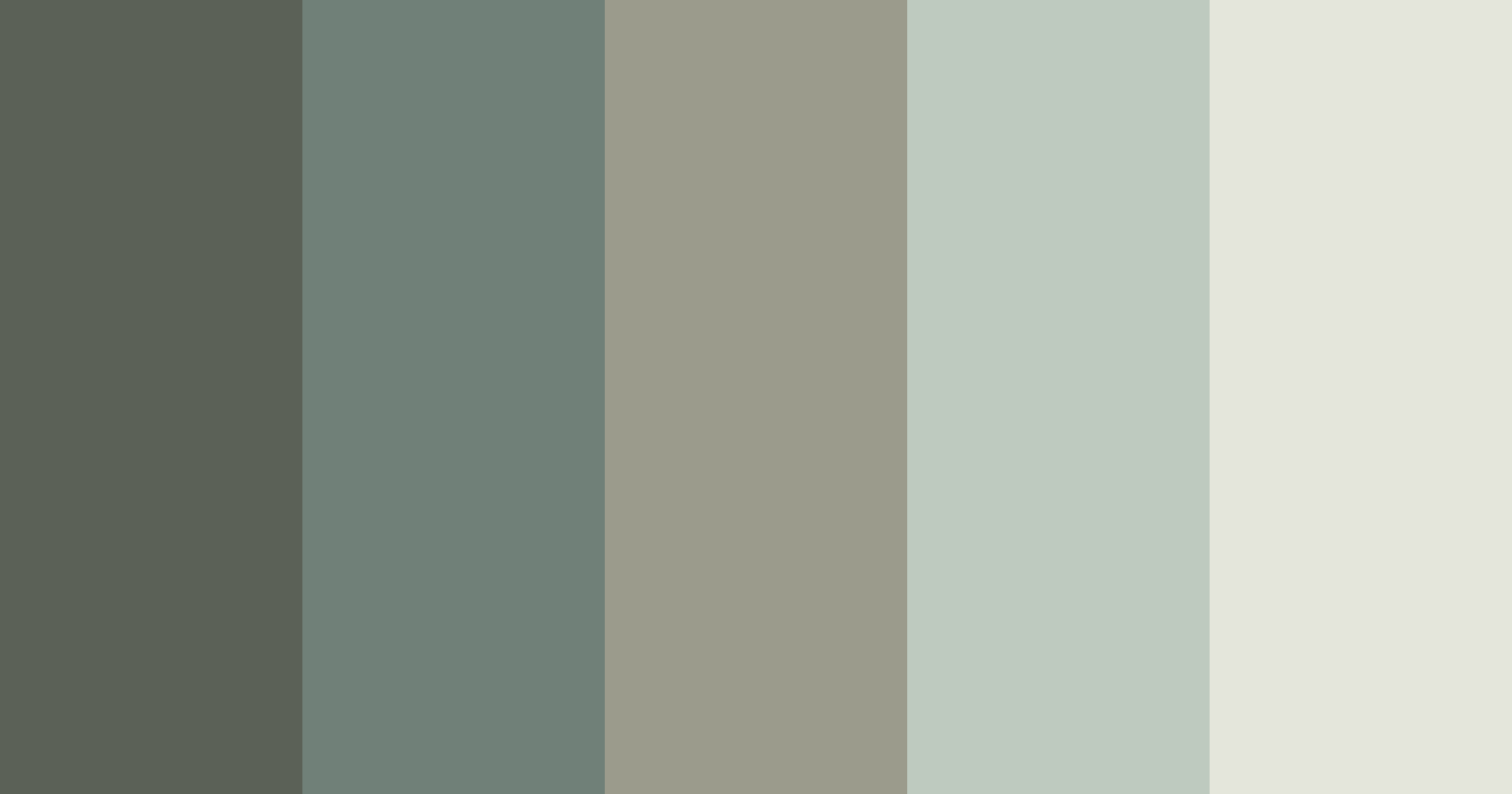 Color Palette generated based on #5B6157, #708078, #9B9B8C, #BECABF ...