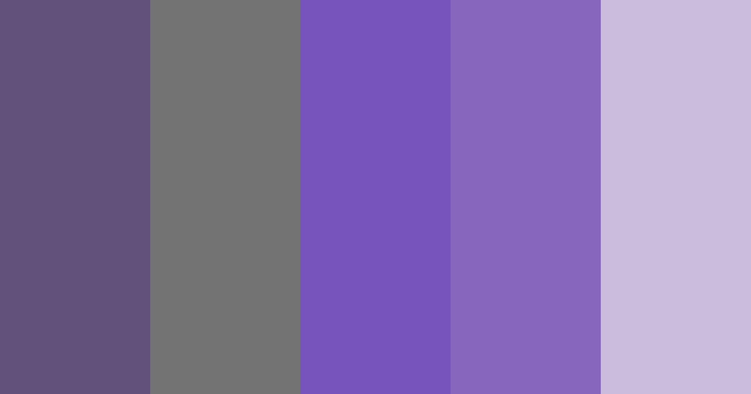 Color Palette generated based on #615178, #737373, #7653B9, #8466BA ...