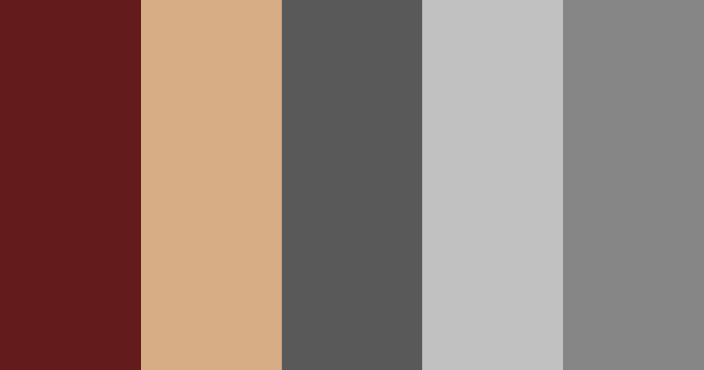 Color Palette generated based on #641B1B, #D6AD85, #595959, #C1C1C1 ...