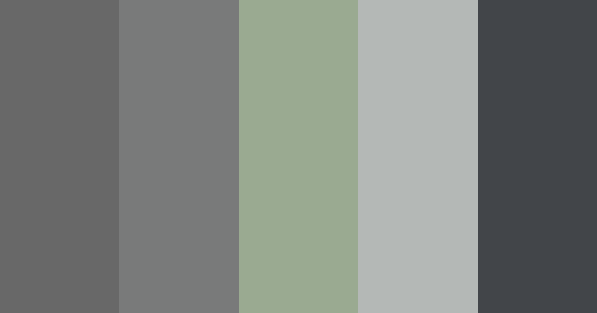 Color Palette generated based on #686868, #797A7A, #9AAA91, #B4B8B6 ...