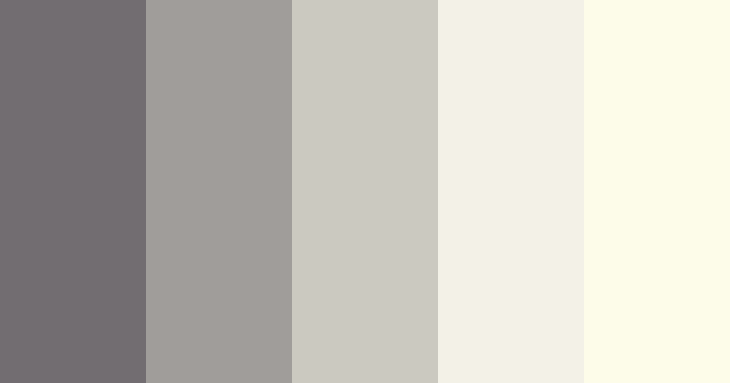 Color Palette generated based on #726D71, #A09D9A, #CBC9C0, #F3F1E7 ...