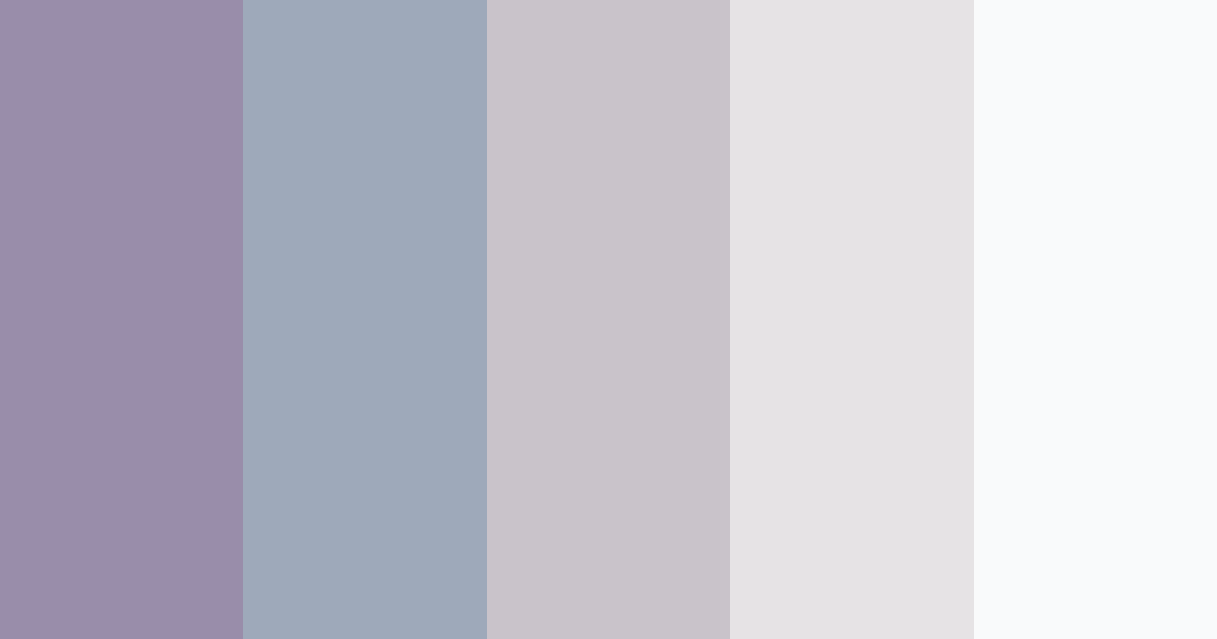 Color Palette generated based on #998DAA, #9EA9BA, #C9C3CA, #E6E3E5 ...