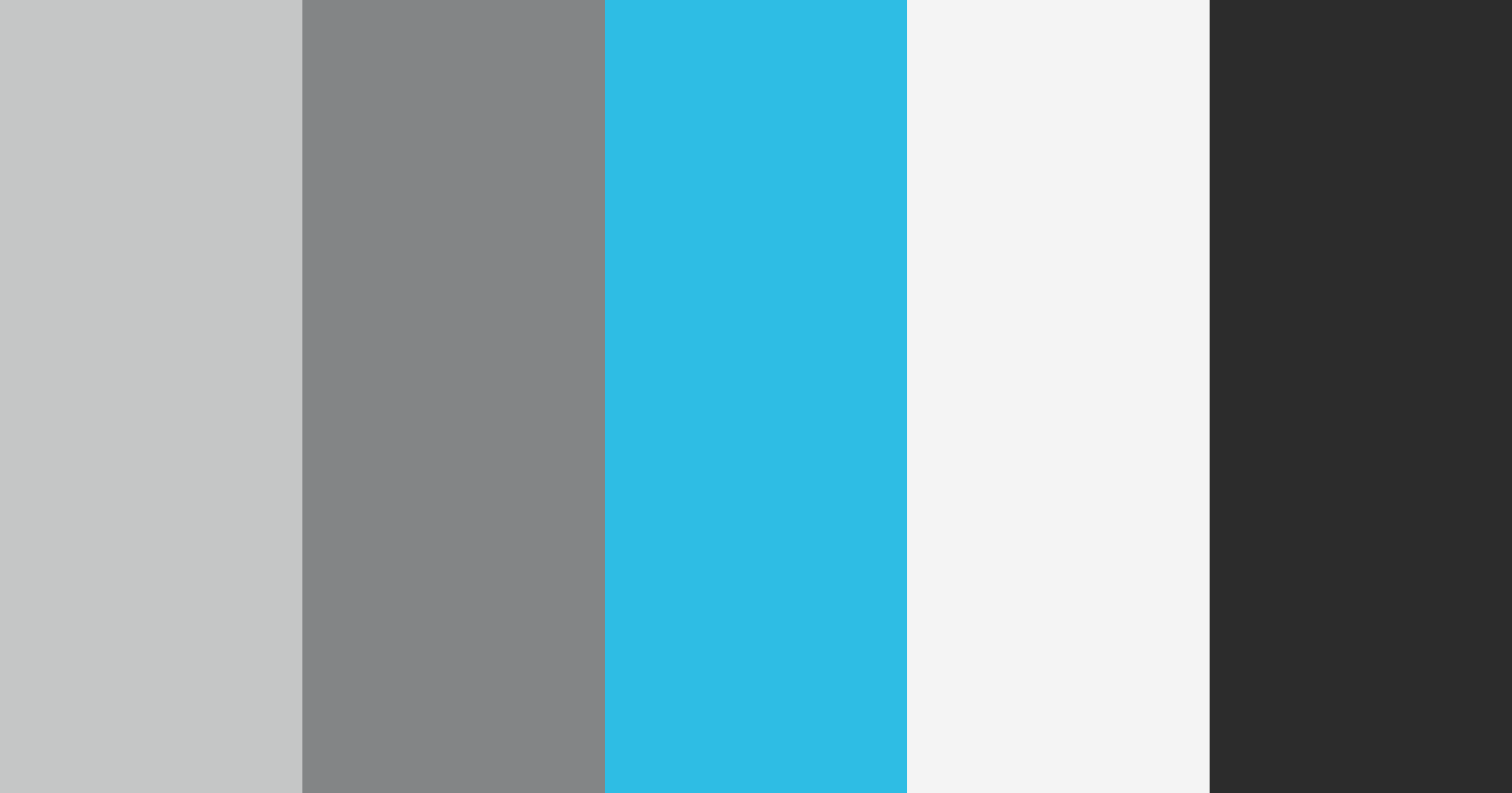 Color Palette generated based on #C5C6C6, #838586, #2EBDE4, #F4F4F4 ...