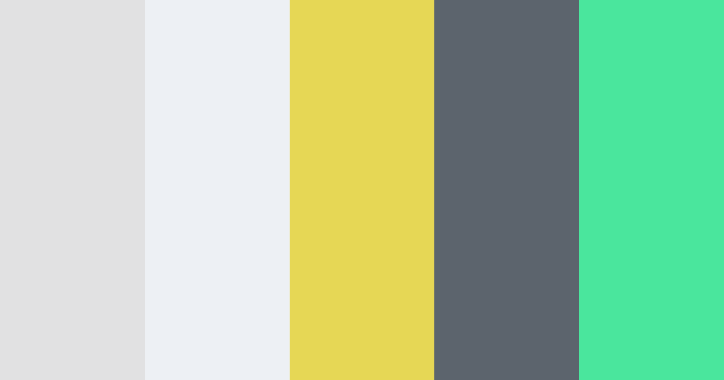 Color Palette generated based on #E1E1E2, #EDF0F4, #E6D755, #5C646D ...